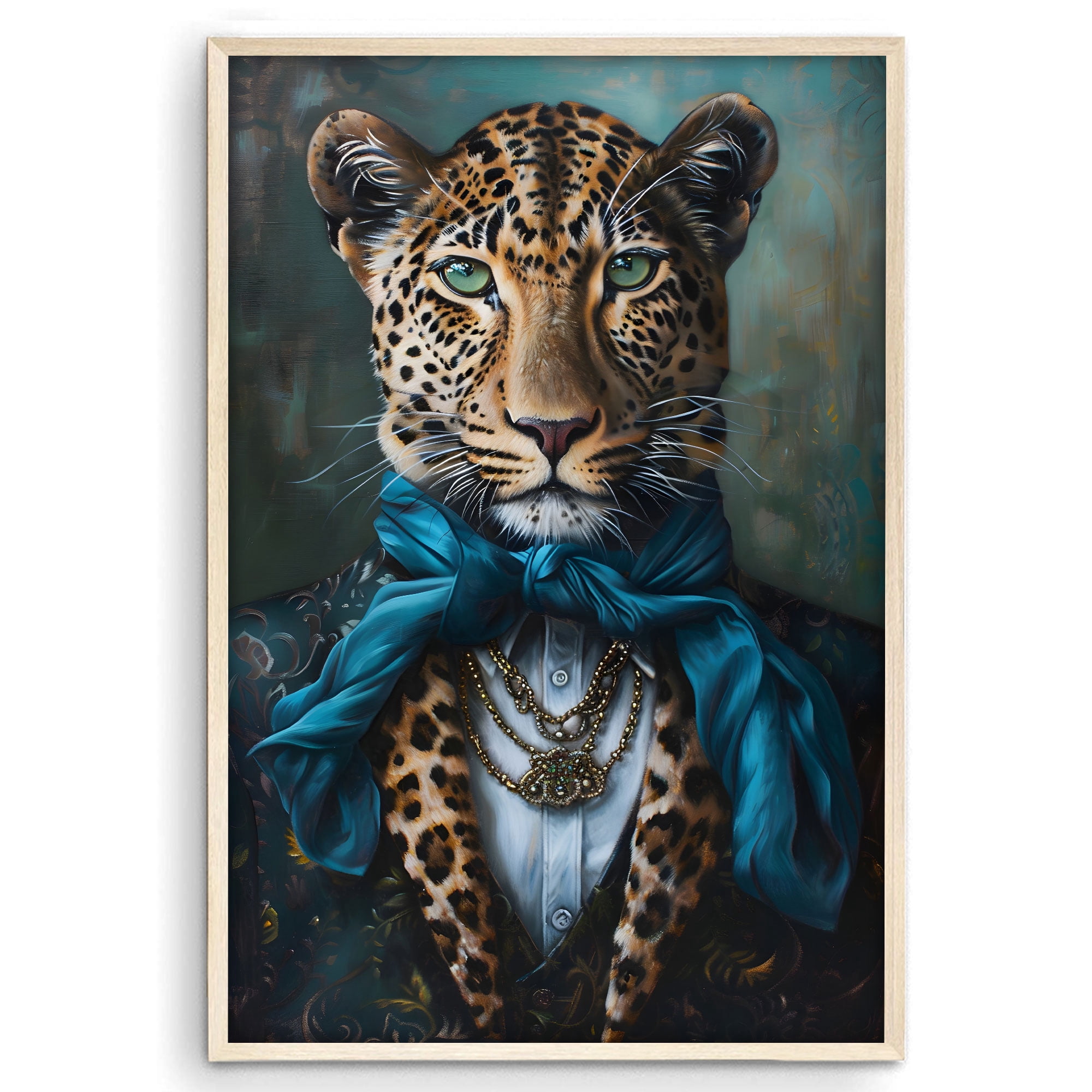 Eastern Print Leopard Business Vintage Portrait Painting Poster Art ...