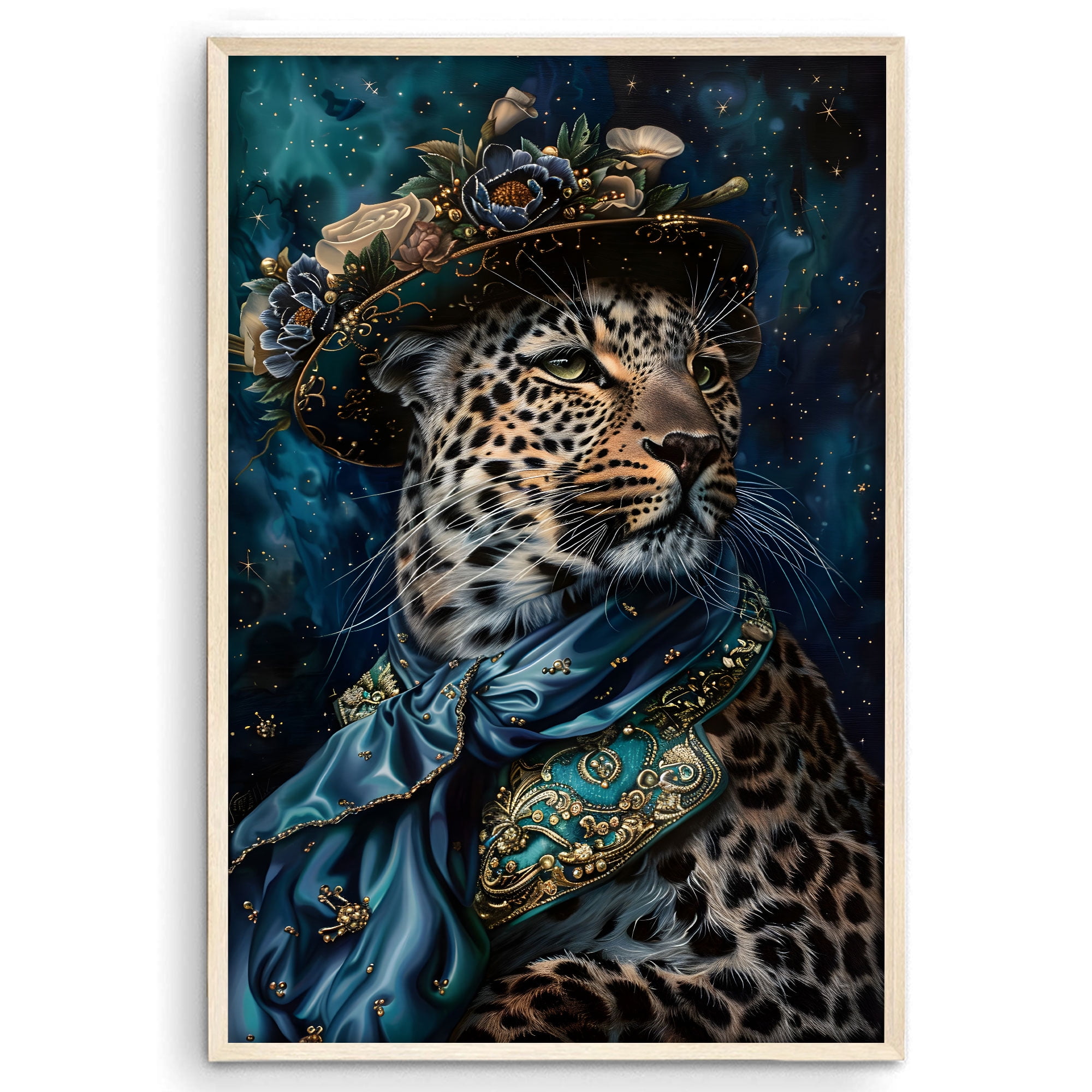 Eastern Print Leopard Dreamer Vintage Portrait Painting Poster Art ...