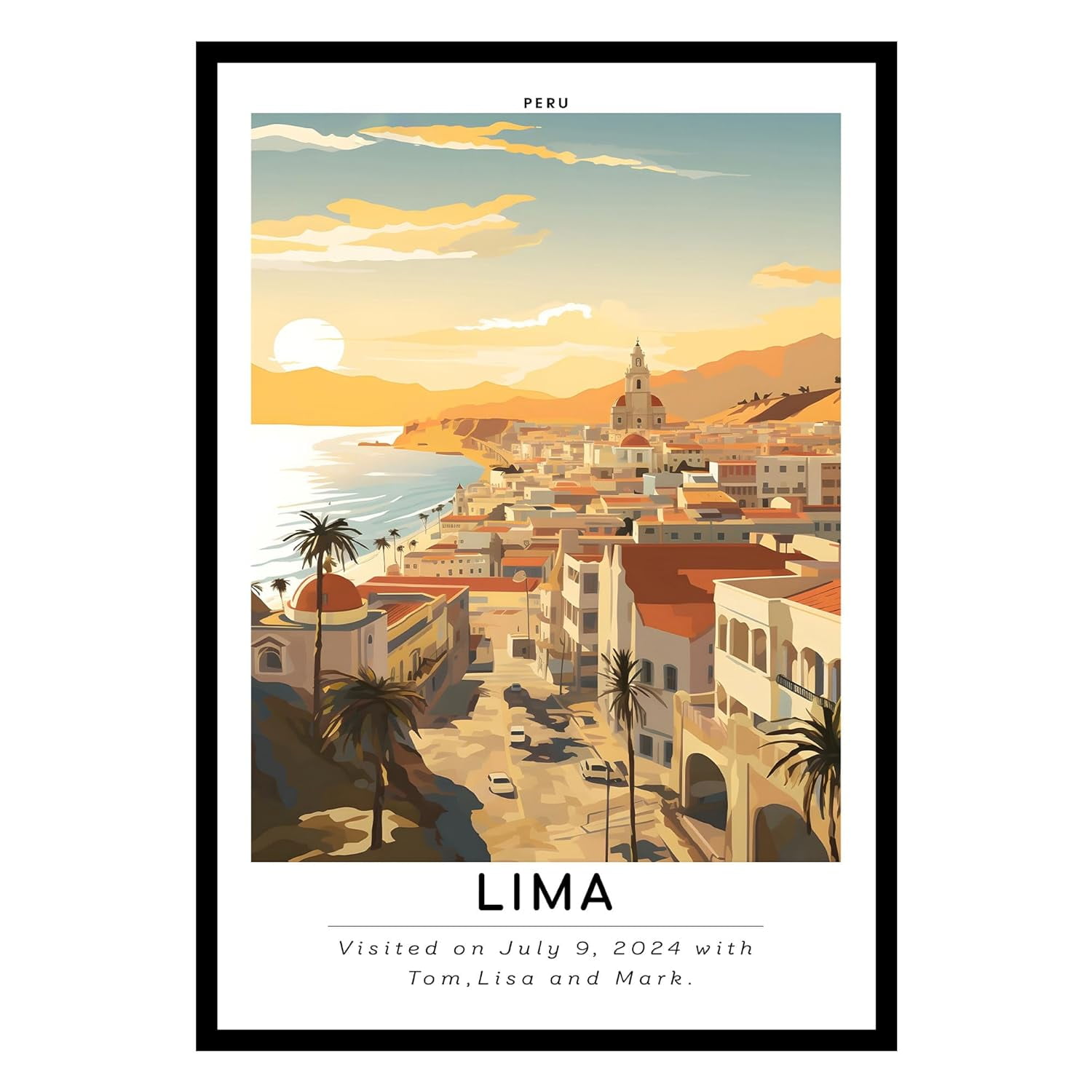 Eastern Print Lima Custom Travel Poster, Lima Poster, Vintage Travel ...