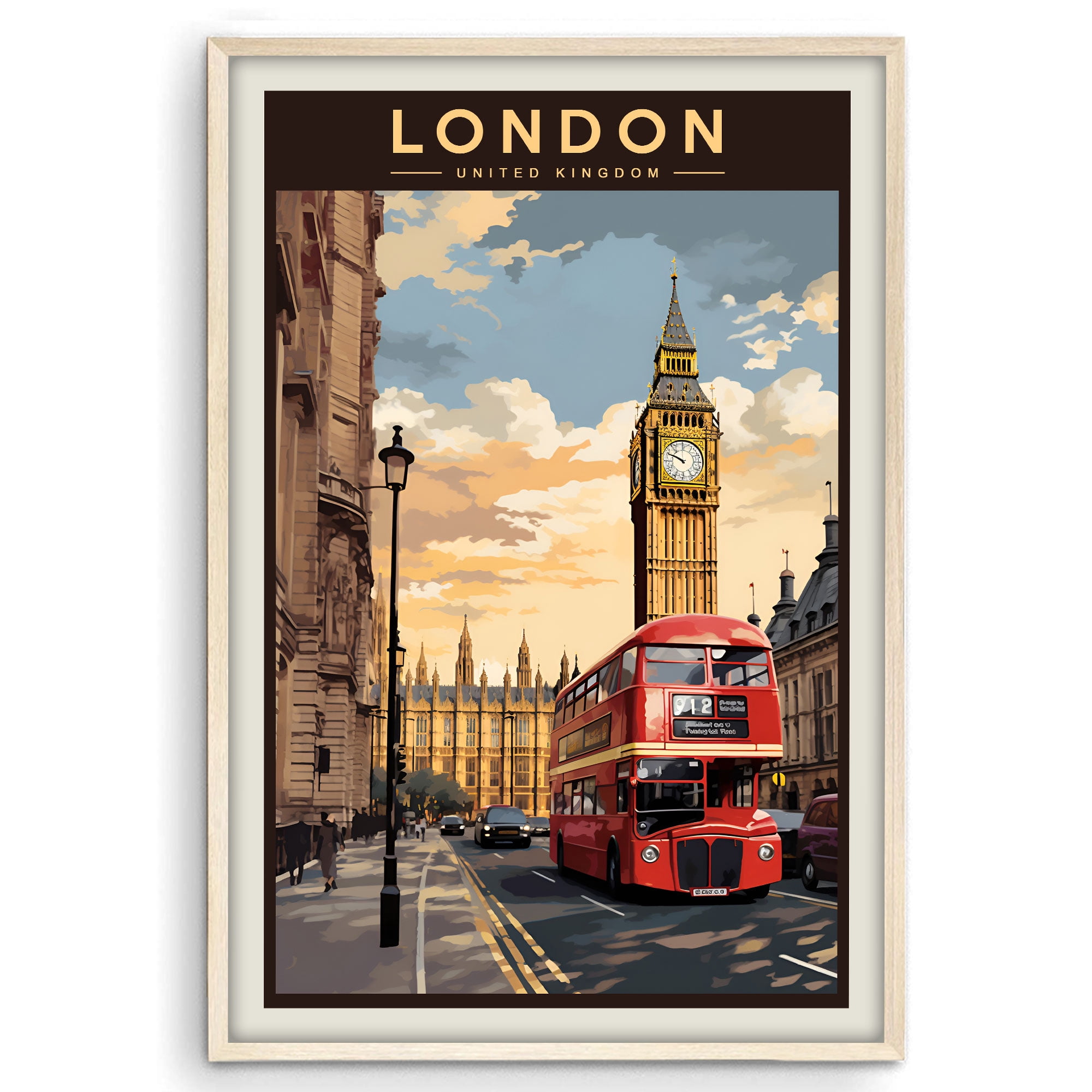 Eastern Print London Poster - Vintage City Travel Wall Art For Souvenir ...