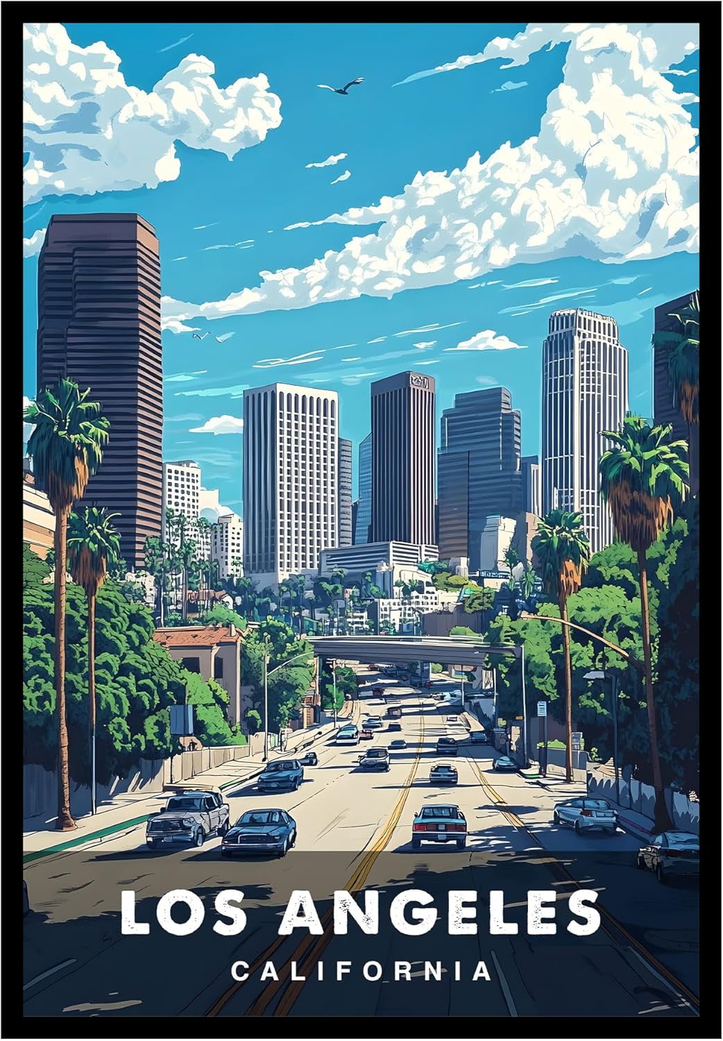 Eastern Print Los Angeles Poster, California Poster, Los Angeles Wall ...