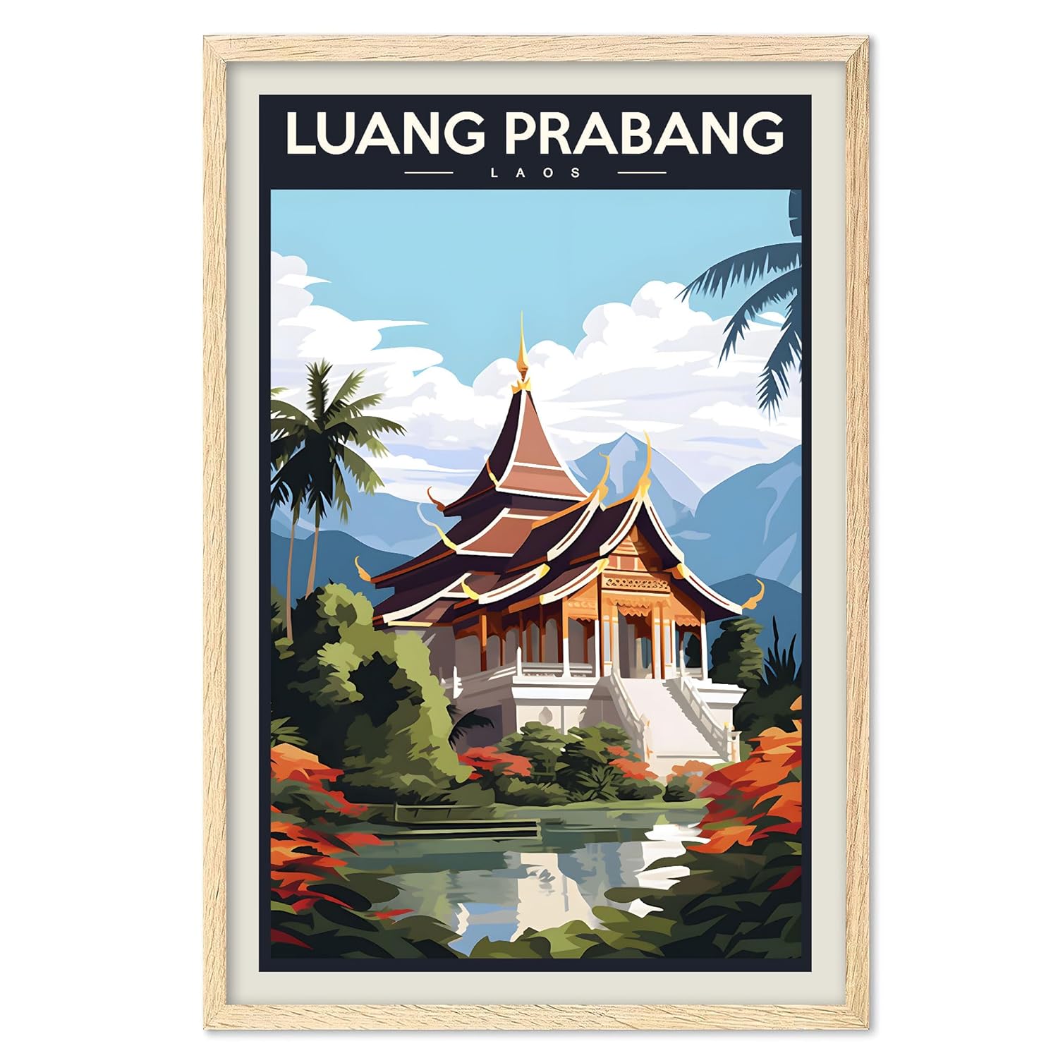 Eastern Print Luang Prabang Poster, Luang Prabang Print, Laos Poster ...