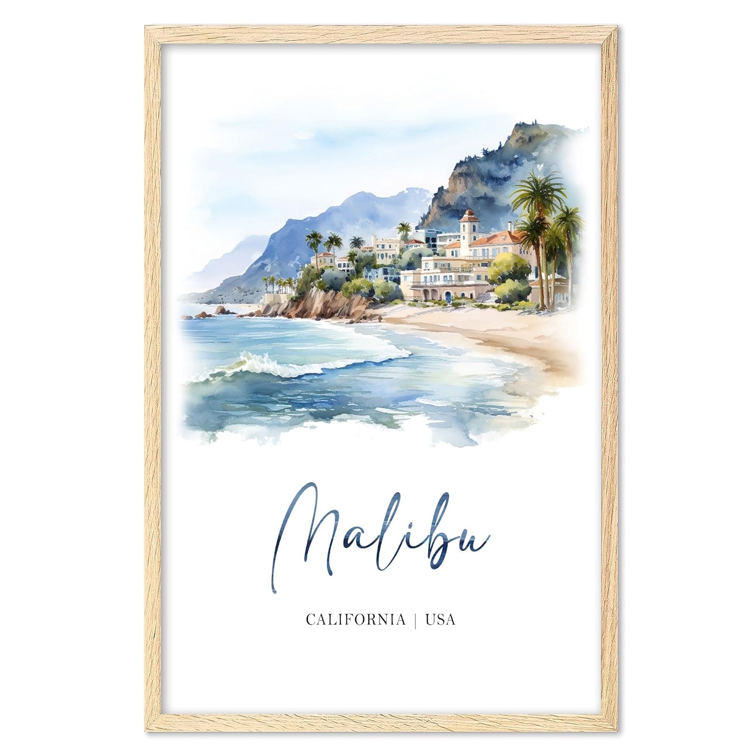 Eastern Print Malibu Poster Art Print, States Landscape Wall Art Decor ...