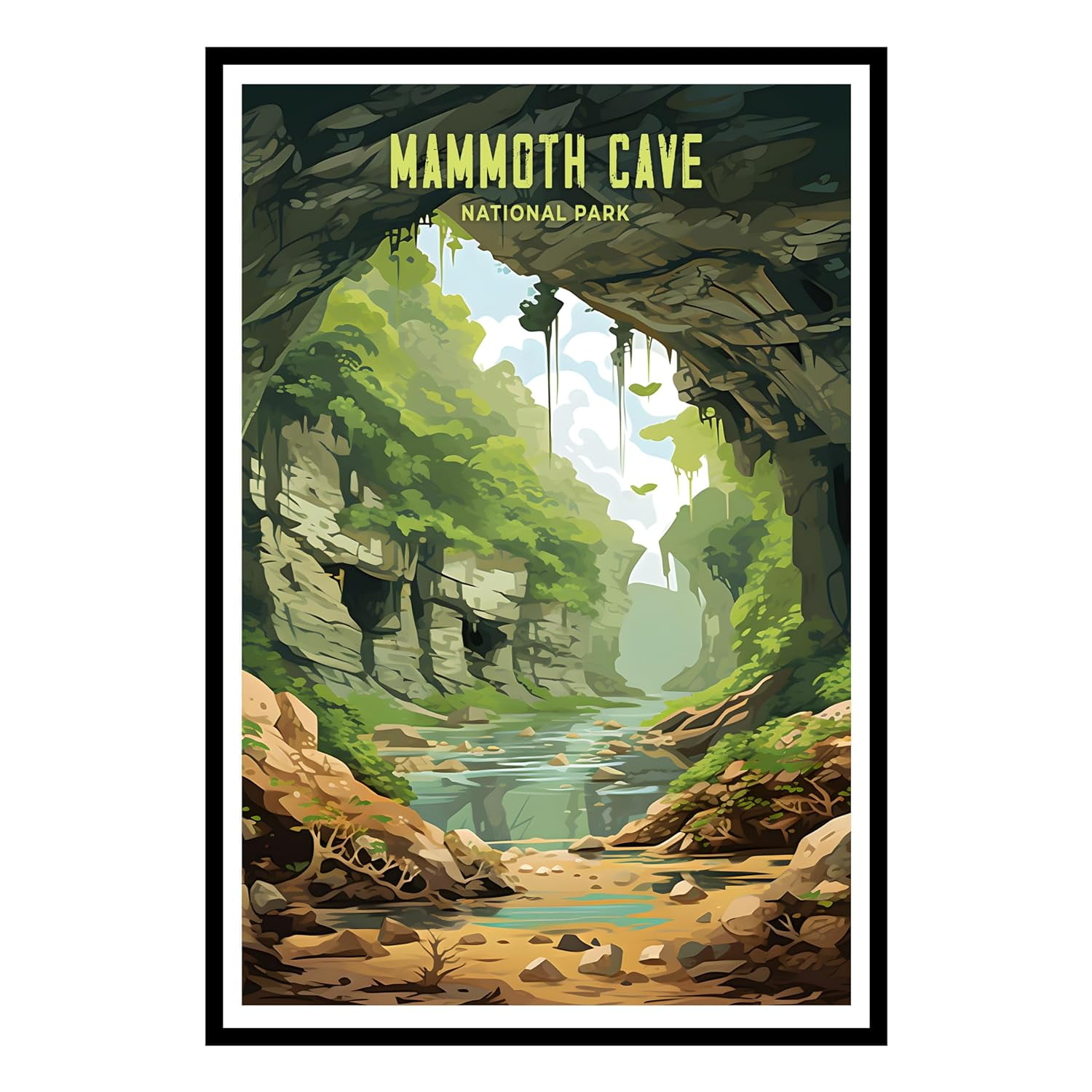 Eastern Print Mammoth Cave National Park Poster, Vintage Travel Poster ...