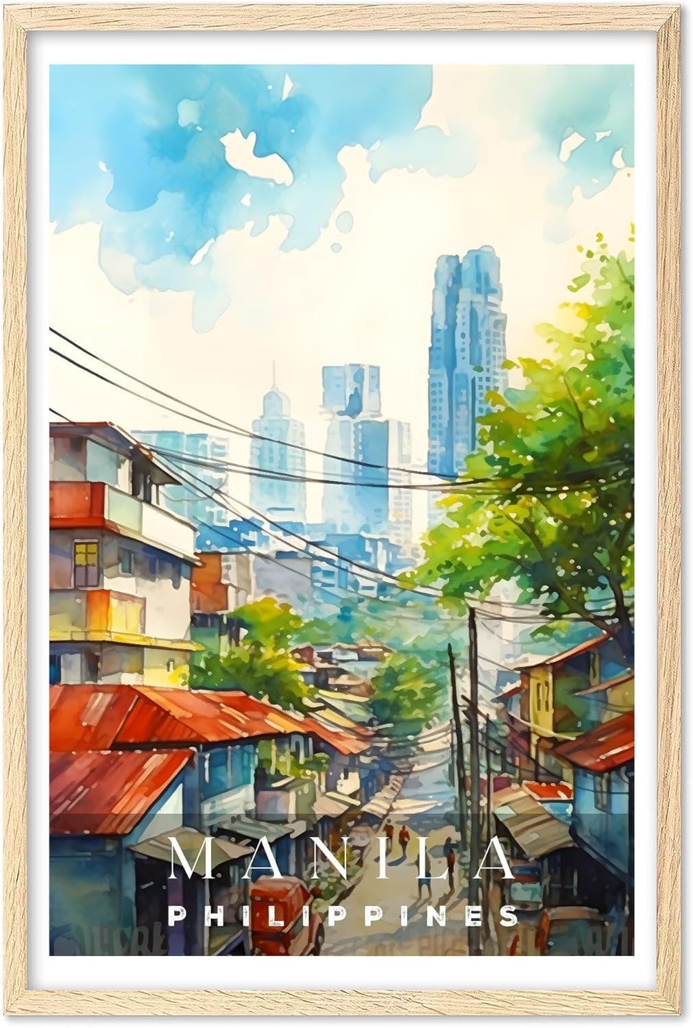 Eastern Print Manila Poster, Philippines Poster, Manila Wall Art ...