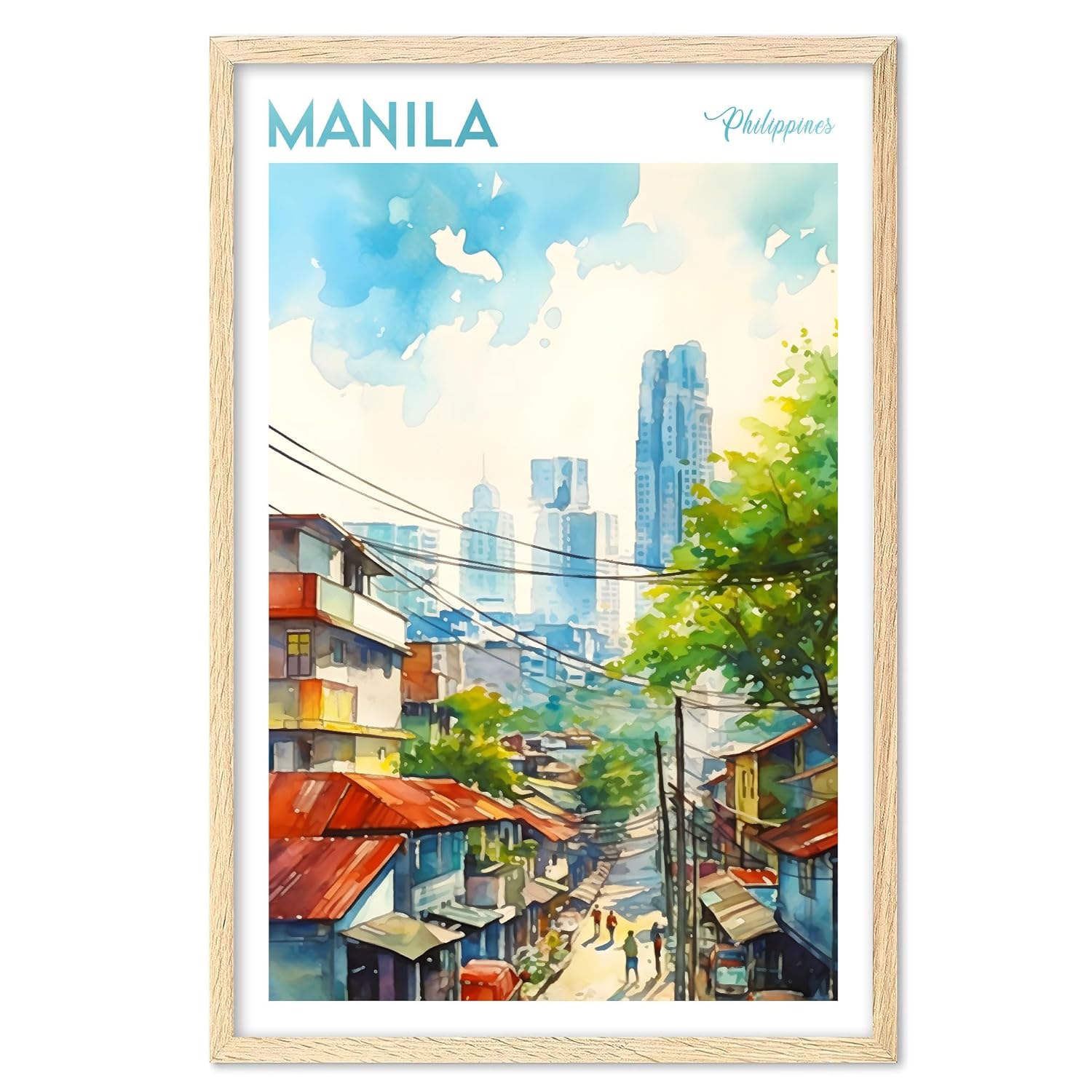 Eastern Print Manila Poster, Philippines Poster, Manila Wall Art ...