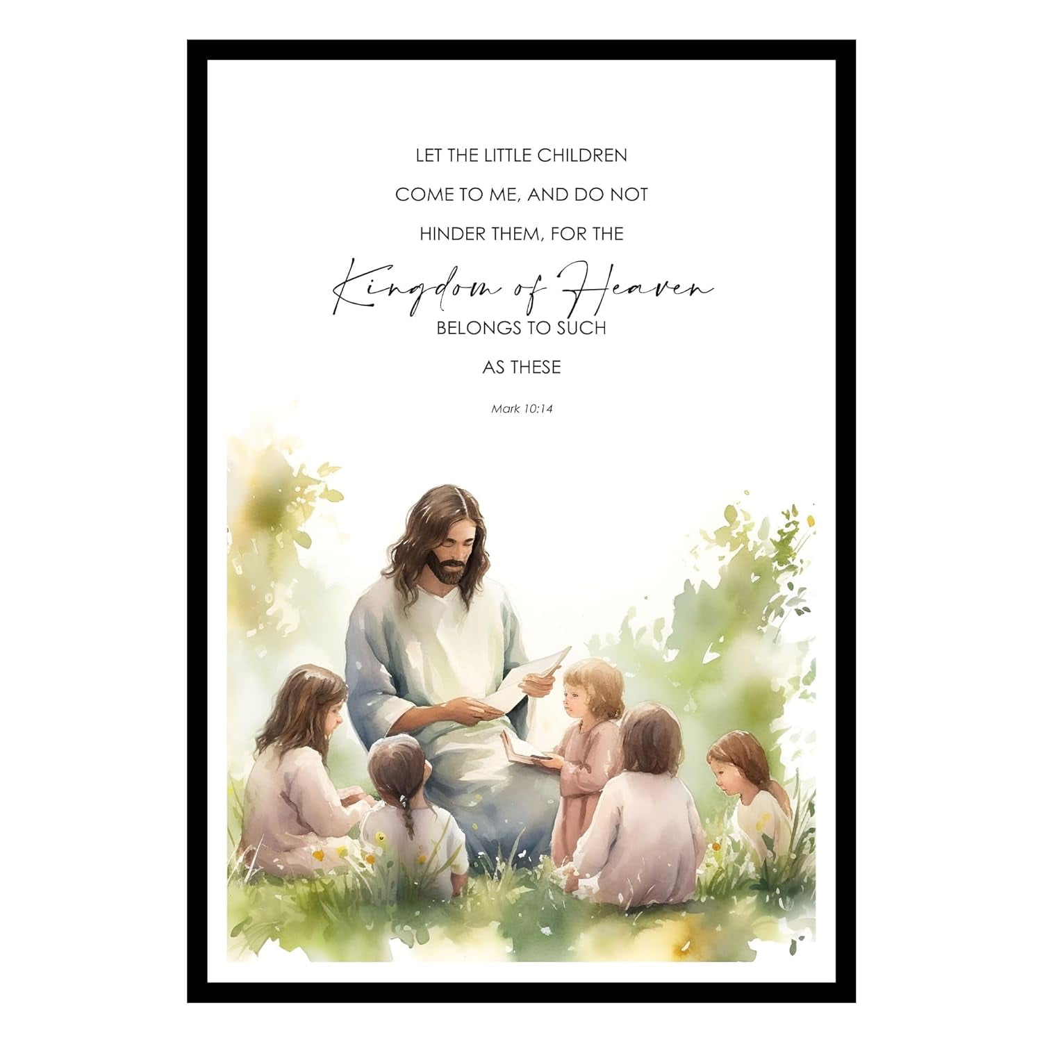Eastern Print Mark 10:14 Wall Art, Christian Wall Art, Jesus Poster ...