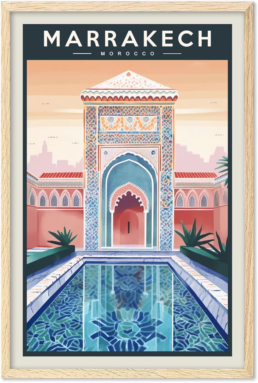 Eastern Print Marrakech Art Print, Morocco Art Print, Medersa Ben ...