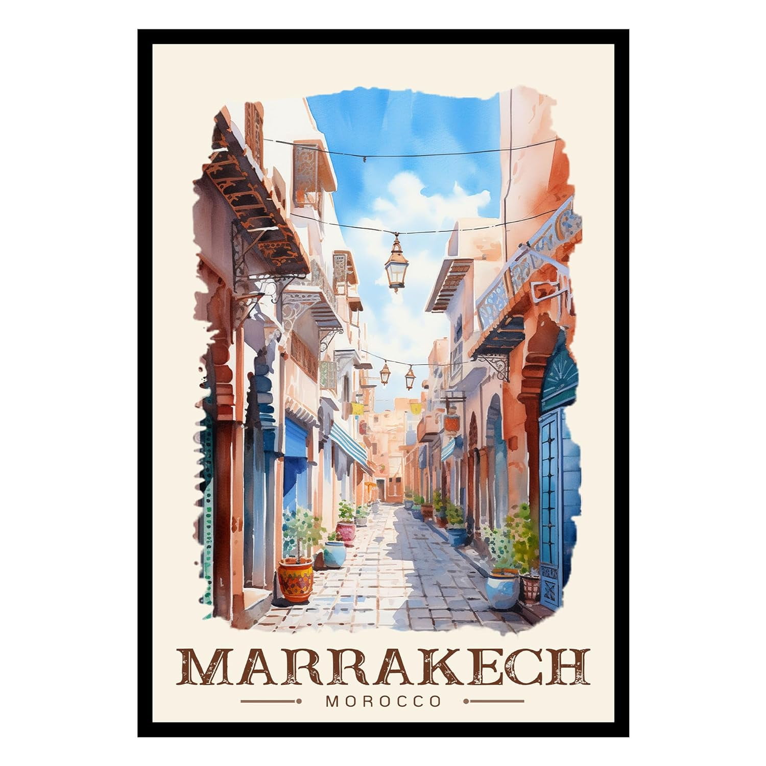 Eastern Print Marrakech Poster, Morocco Poster, Morocco Wall Art ...