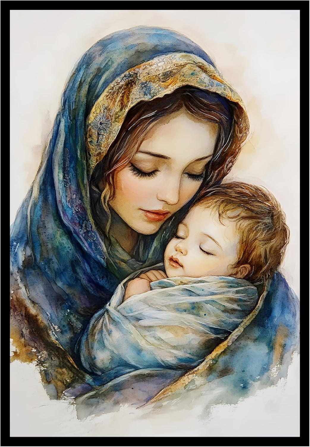 Eastern Print Mary Holding Baby Jesus, Nativity Scene Birth Of Jesus ...
