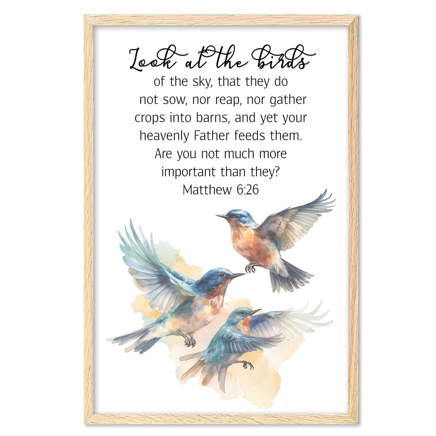 Eastern Print Matthew 6:26, Look At The Birds, Scripture Art Wall Decor ...