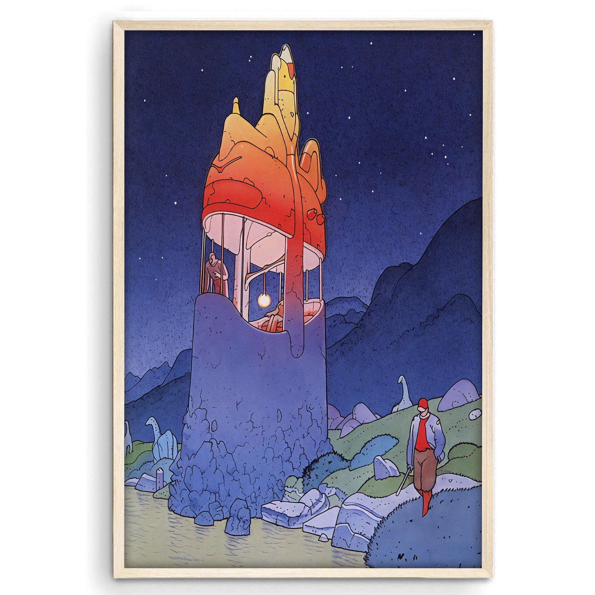 Eastern Print Moebius Watchtower Poster - Fantasy Graphic Art For ...