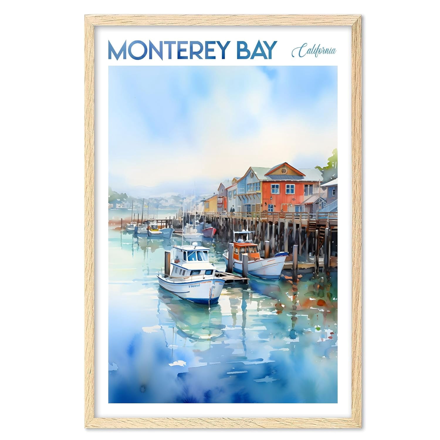 Eastern Print Monterey Bay Poster, California Poster, Monterey Bay Wall ...