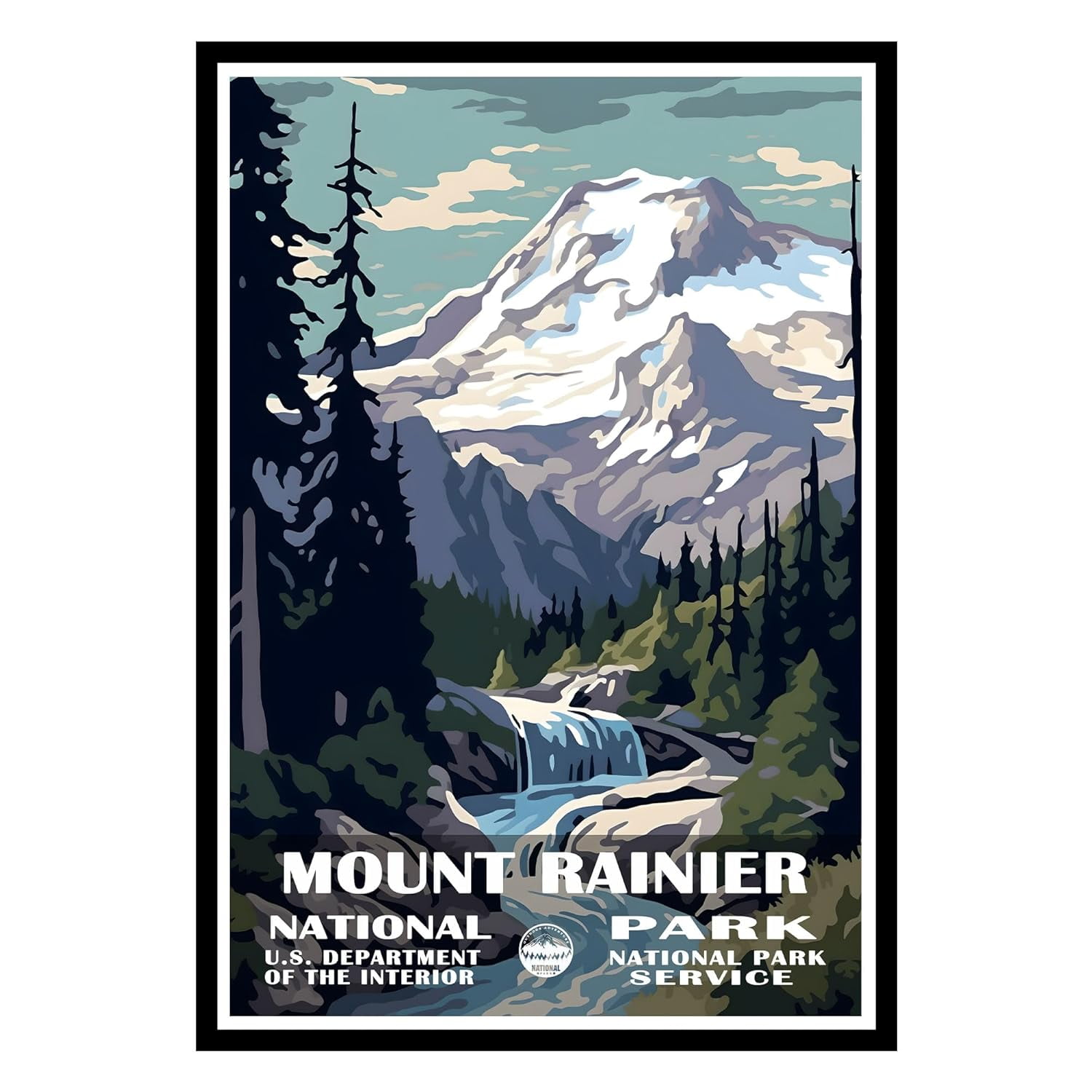 Eastern Print Mount Rainier National Park Poster, Mount Rainier ...