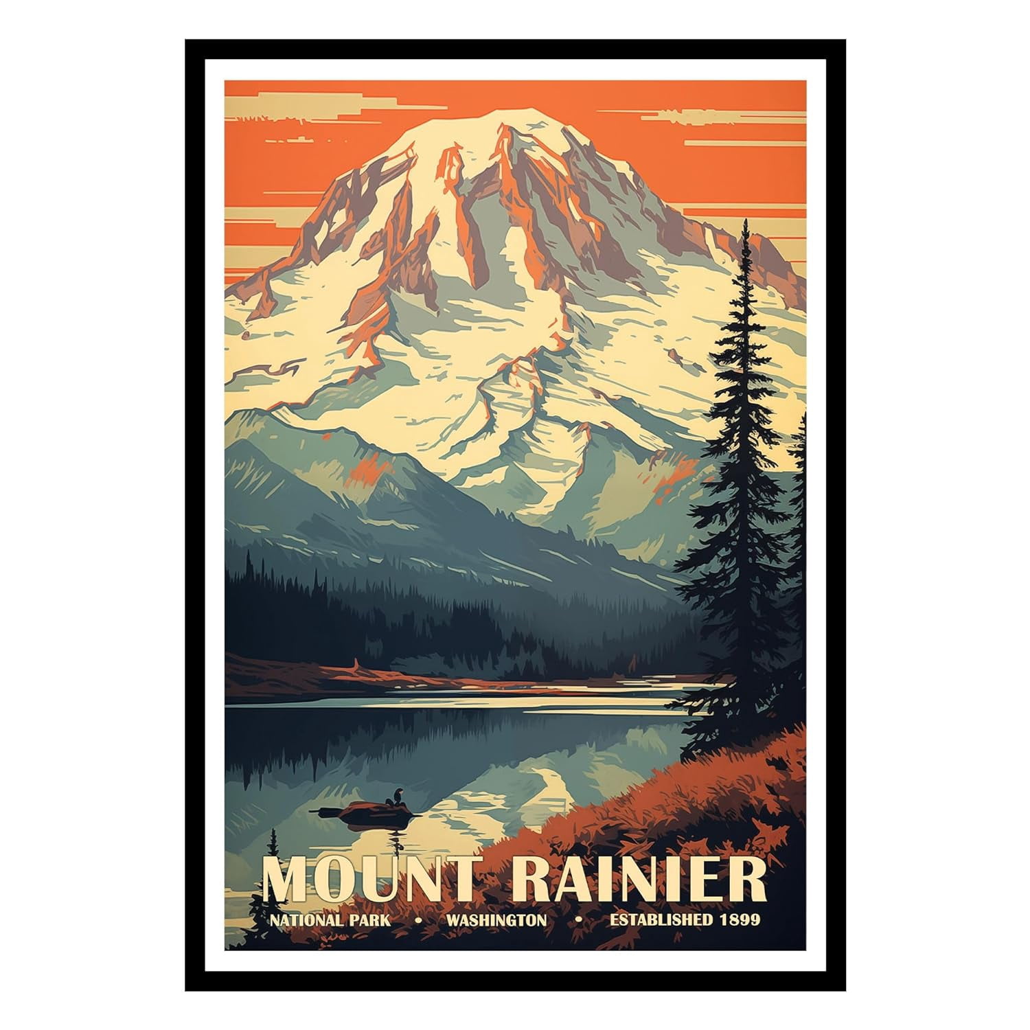 Eastern Print Mount Rainier National Park Poster, Mount Rainier ...