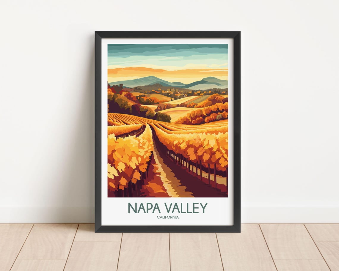 Eastern Print Napa Valley Travel Poster California Vineyard Art, 24x36 ...