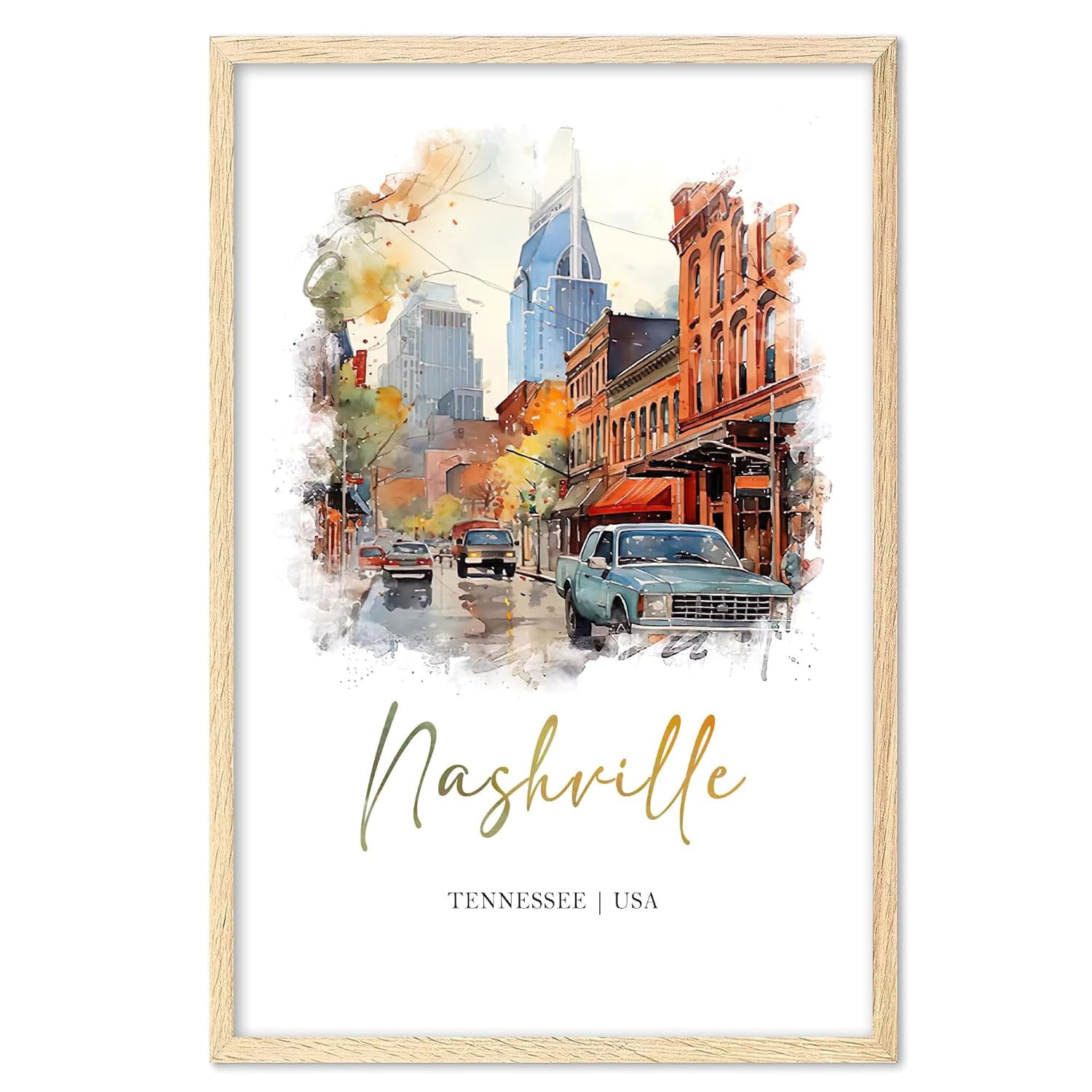 Eastern Print Nashville Poster Art Print, States Landscape Wall Art ...