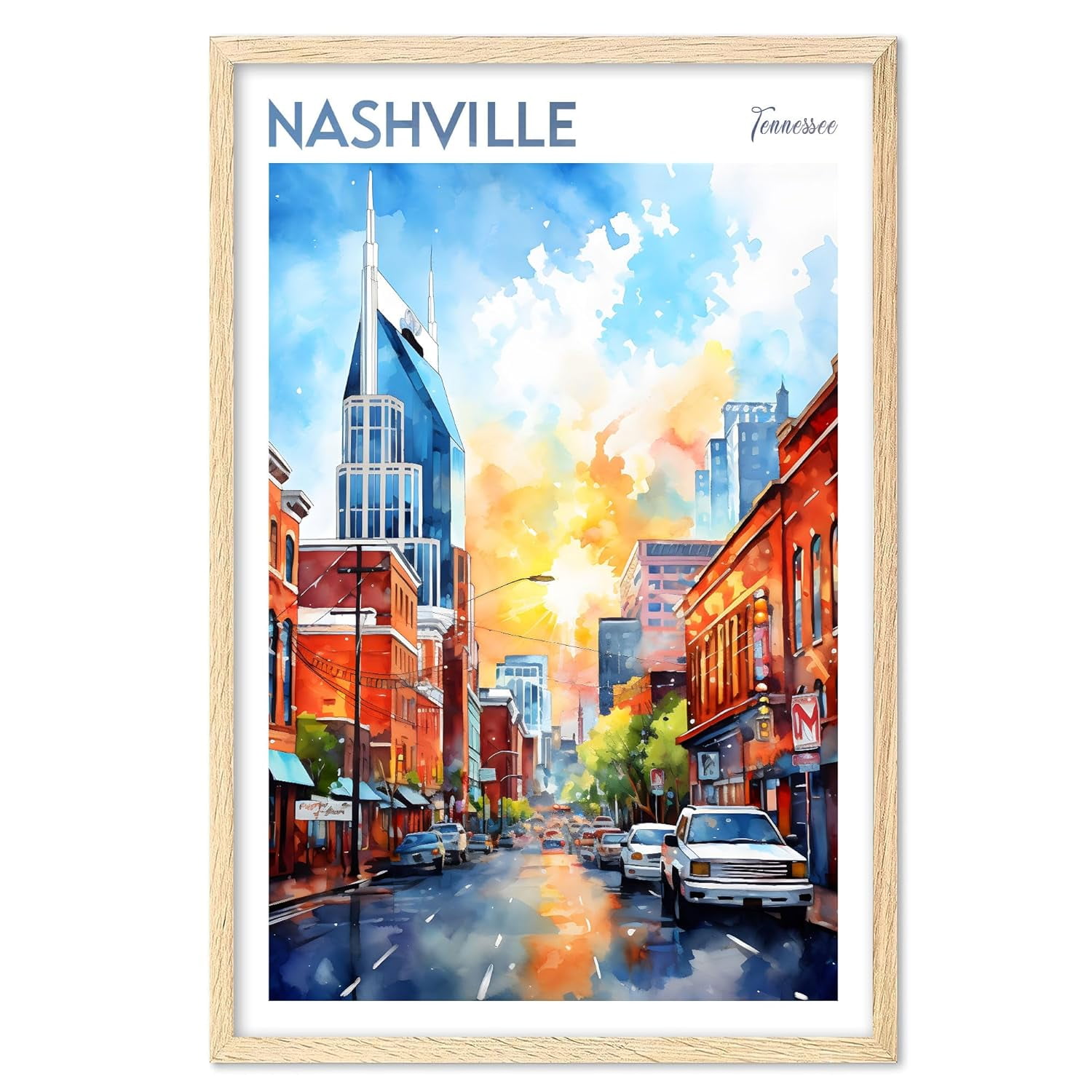 Eastern Print Nashville Poster, Tennessee Poster, Nashville Wall Art, Vintage Travel Posters ...