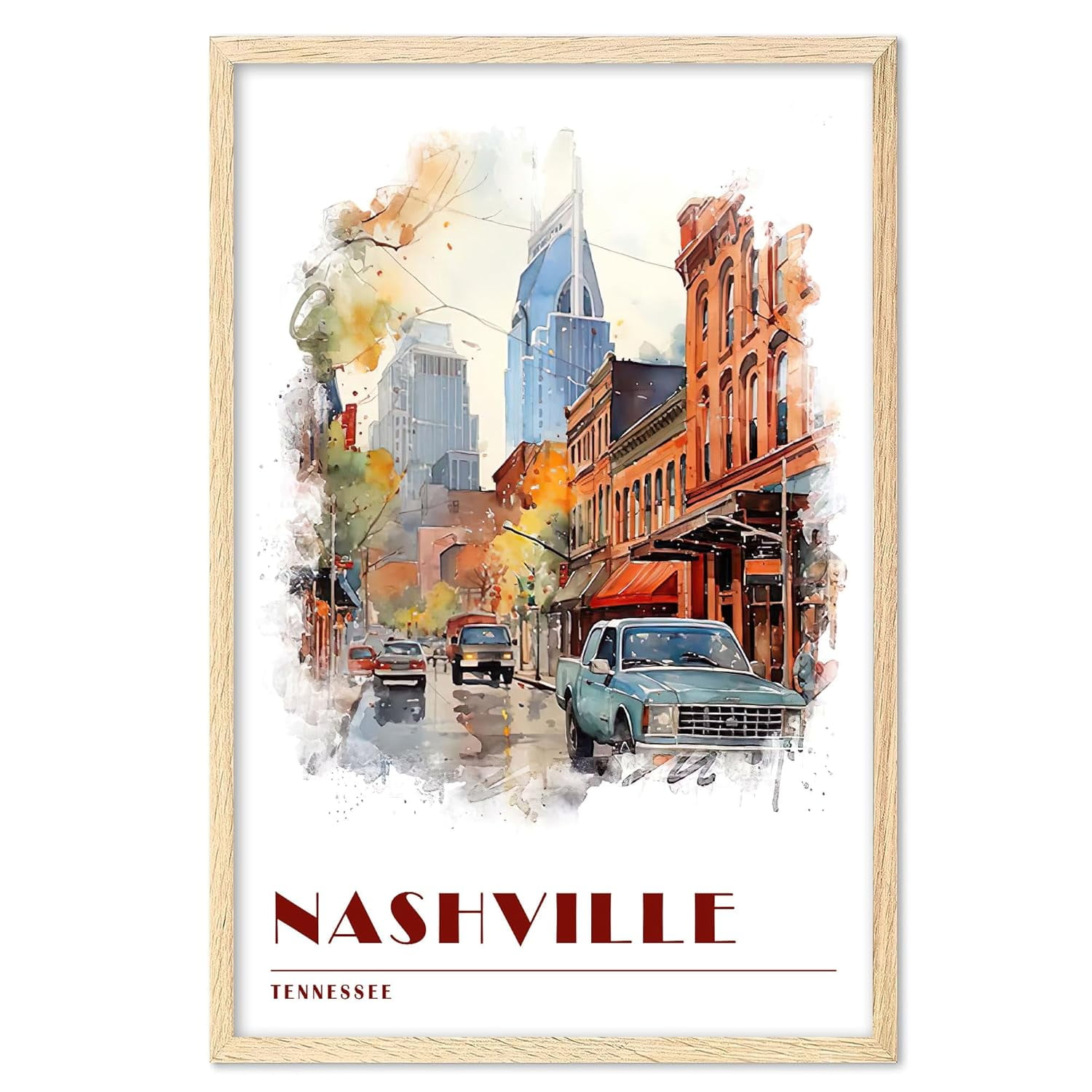 Eastern Print Nashville Wall Art, States Landscape Wall Art Decor ...
