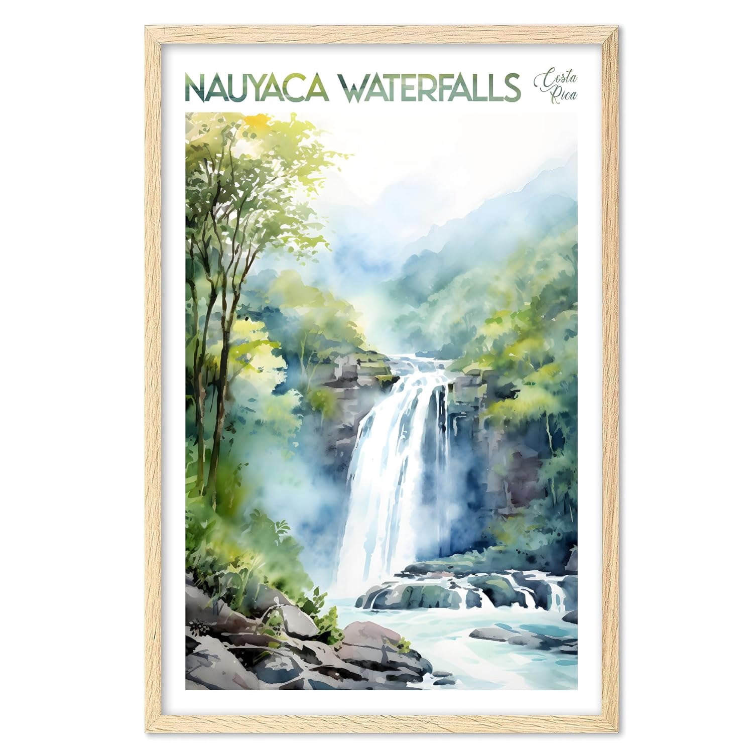 Eastern Print Nauyaca Waterfalls Poster, Costa Rica Poster, Nauyaca ...