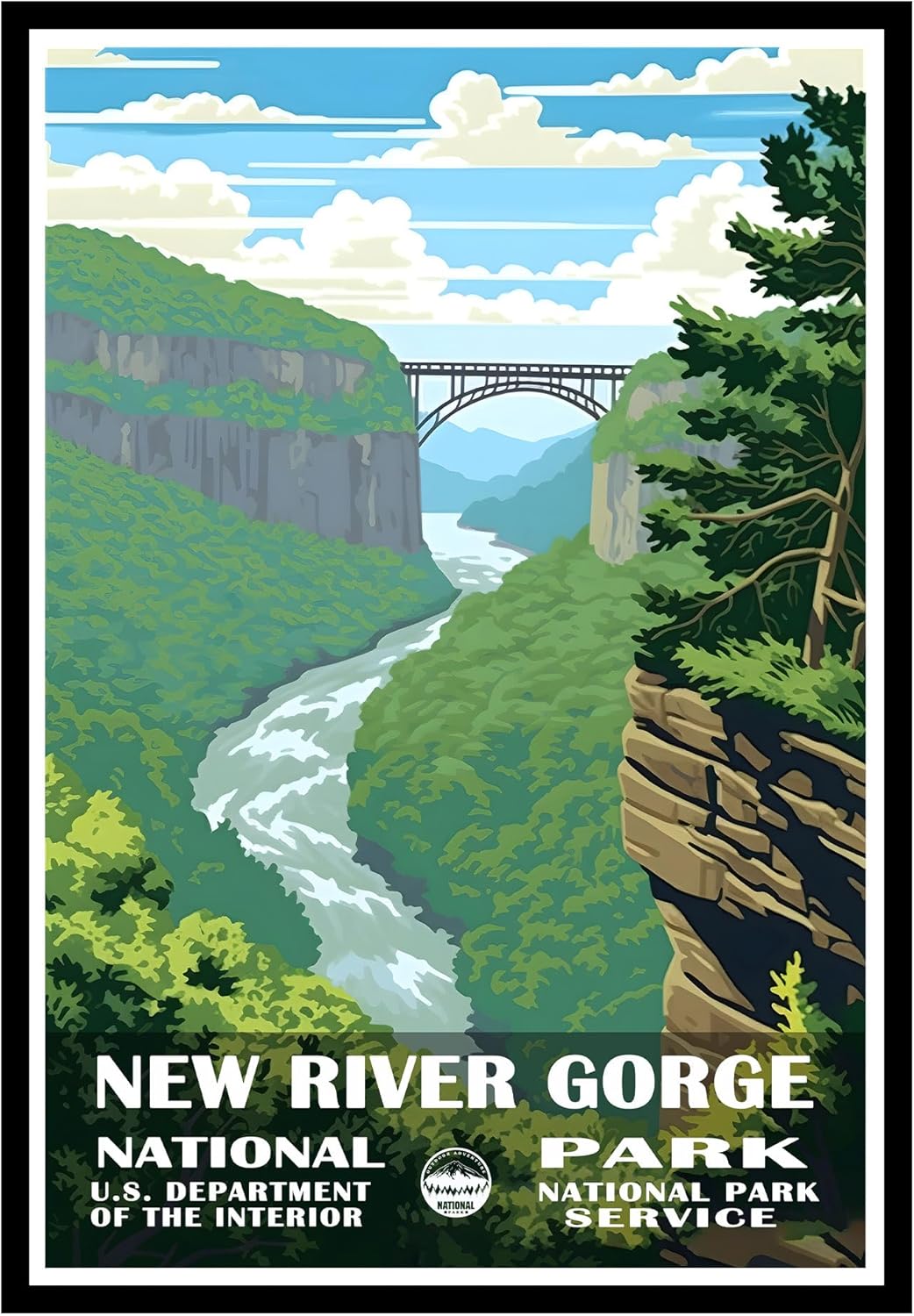 Eastern Print New River Gorge National Park Poster, New River Gorge ...