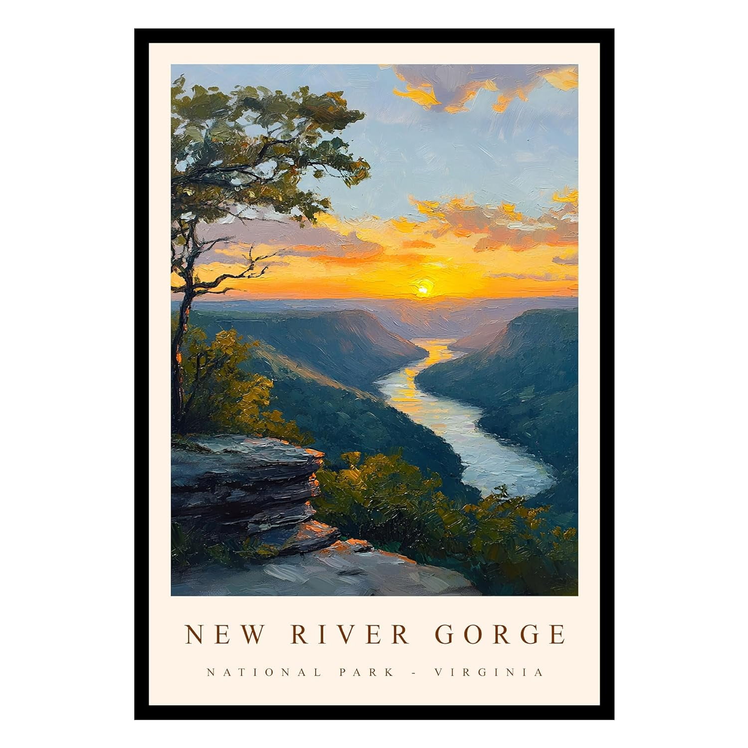 Eastern Print New River Gorge Poster, New River Gorge National Parks ...