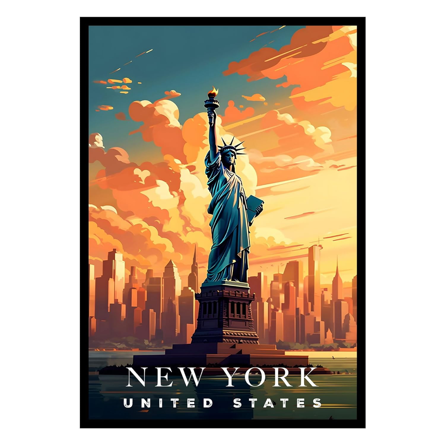 Eastern Print New York Poster, United States Poster, New York Wall Art ...