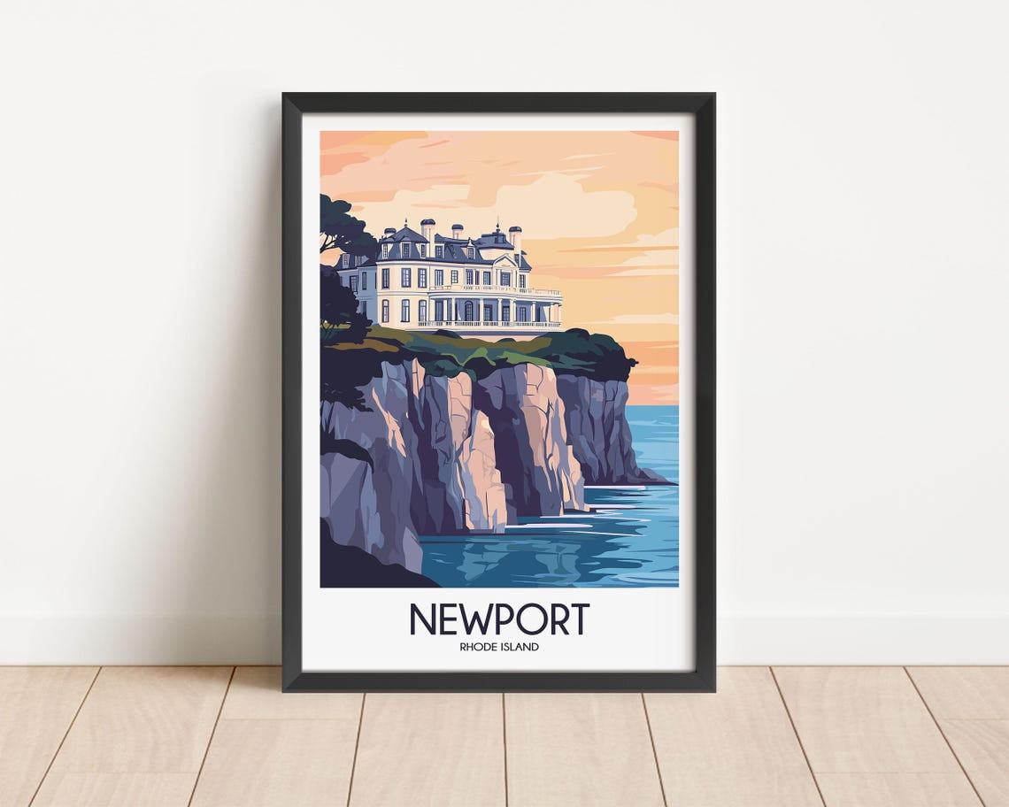 Eastern Print Newport Travel Poster Rhode Island Coastal Wall Art ...