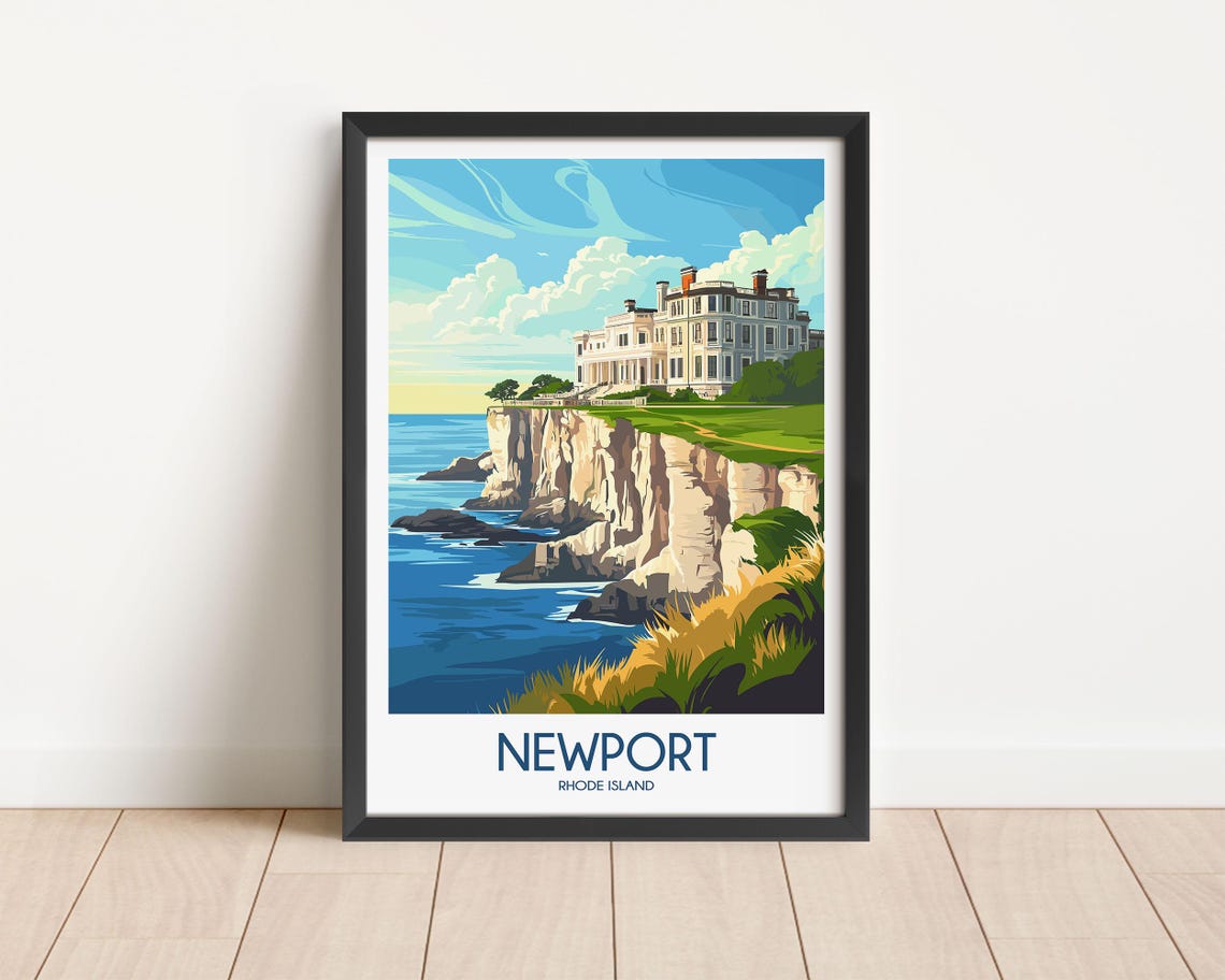 Eastern Print Newport Travel Poster Rhode Island Scenic Wall Art, 12x18 ...