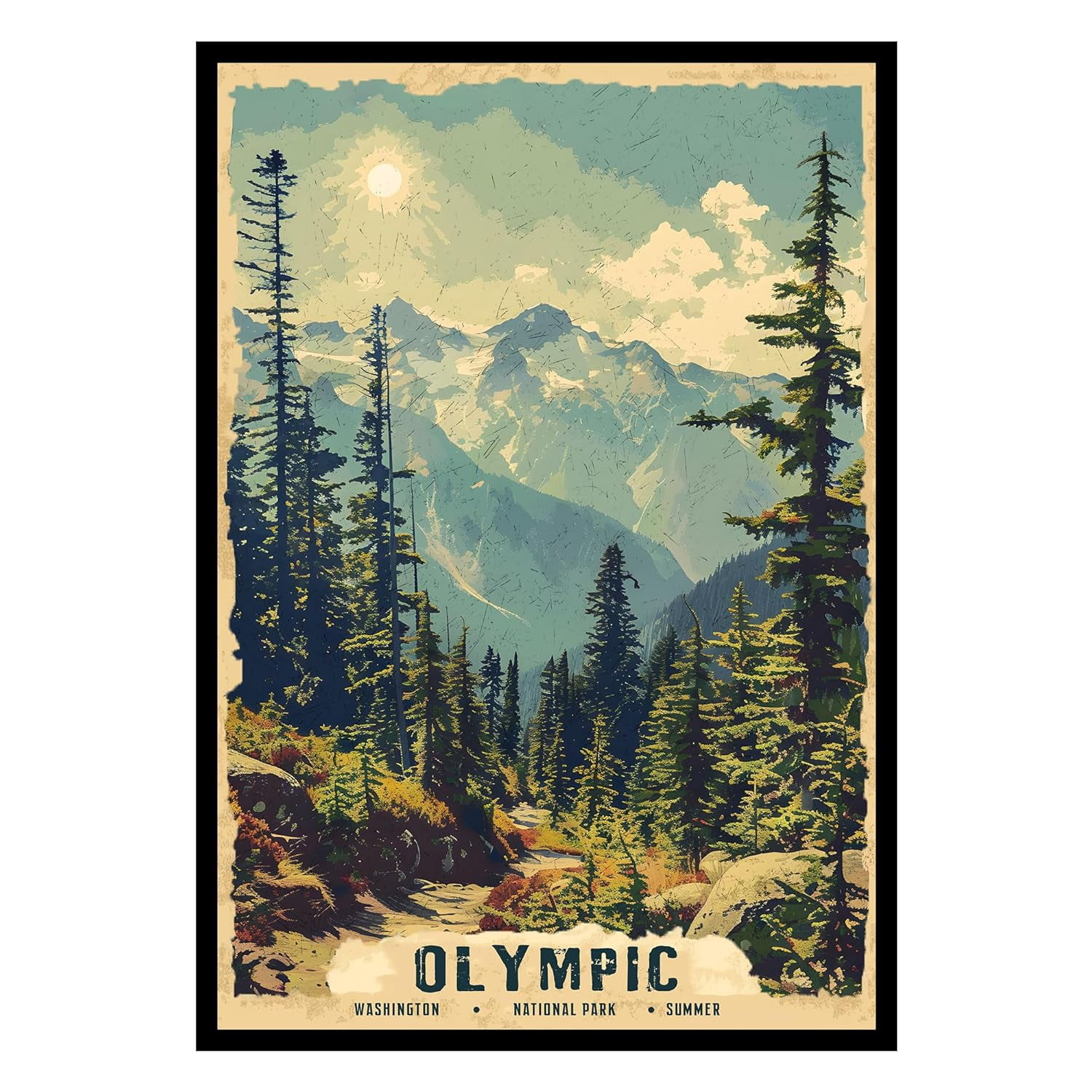 Eastern Print Olympic National Park, Olympic National Park Wall Art ...