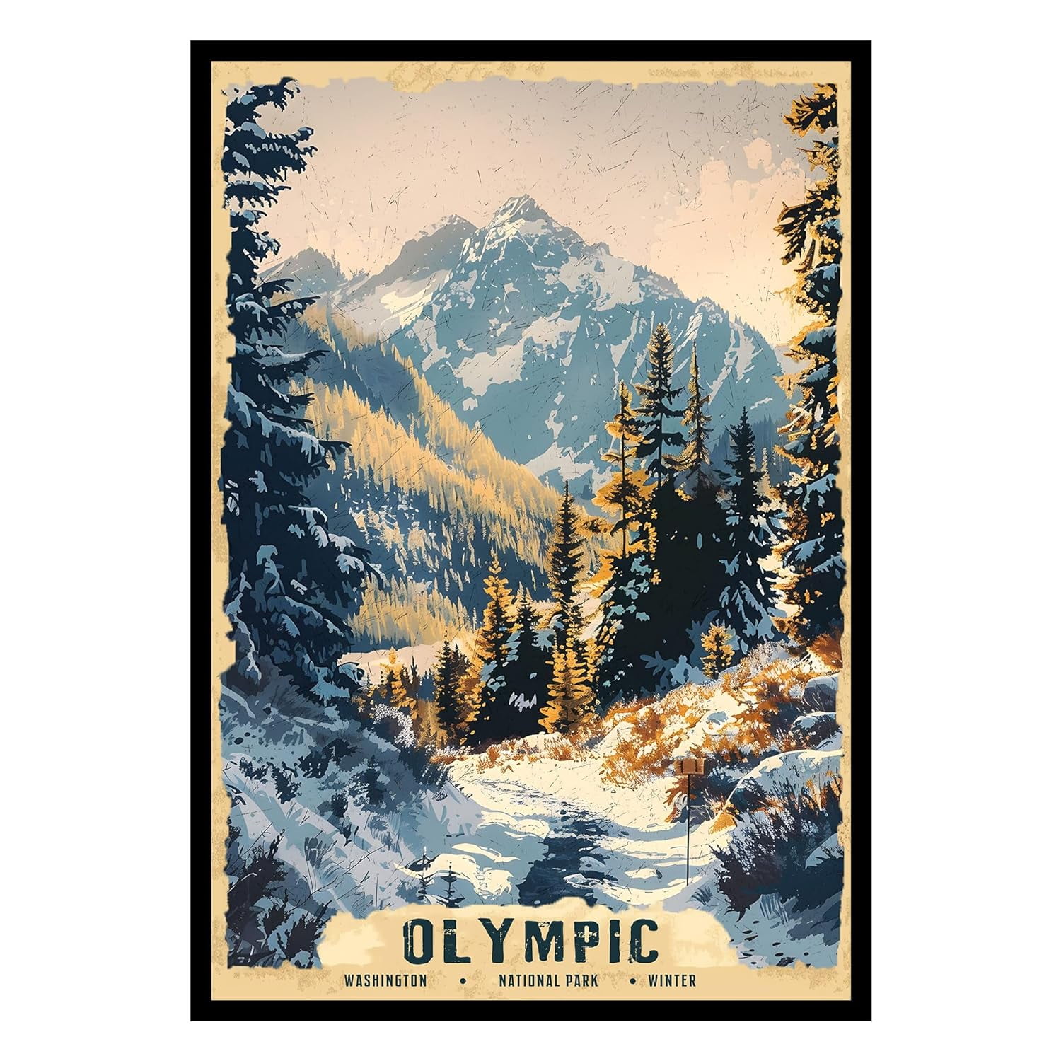 Eastern Print Olympic National Park, Olympic National Park Wall Art ...