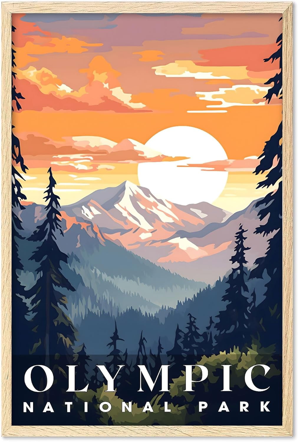 Eastern Print Olympic National Park, National Parks Wall Poster ...
