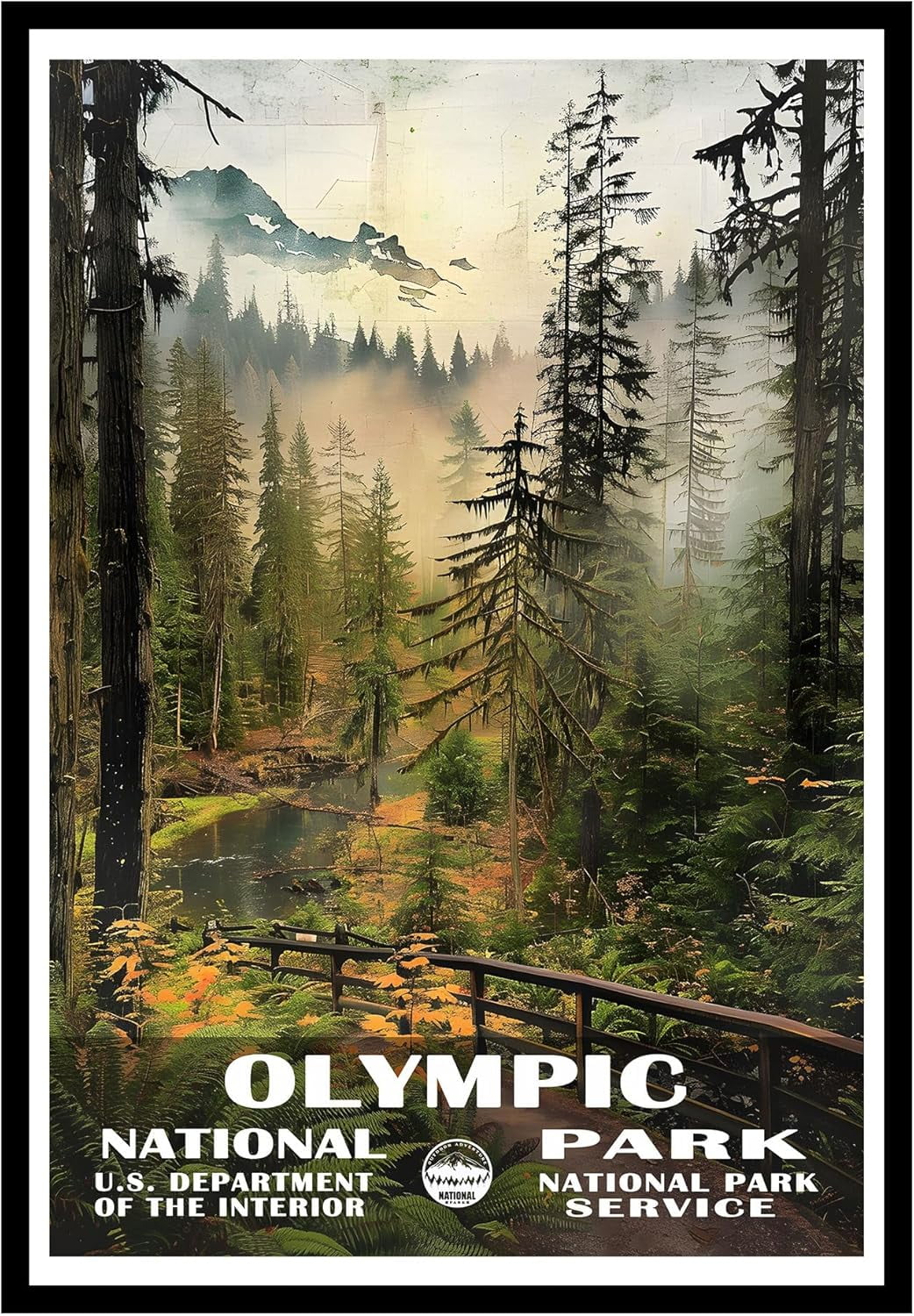 Eastern Print Olympic National Park Wall Art, National Parks Abstract ...