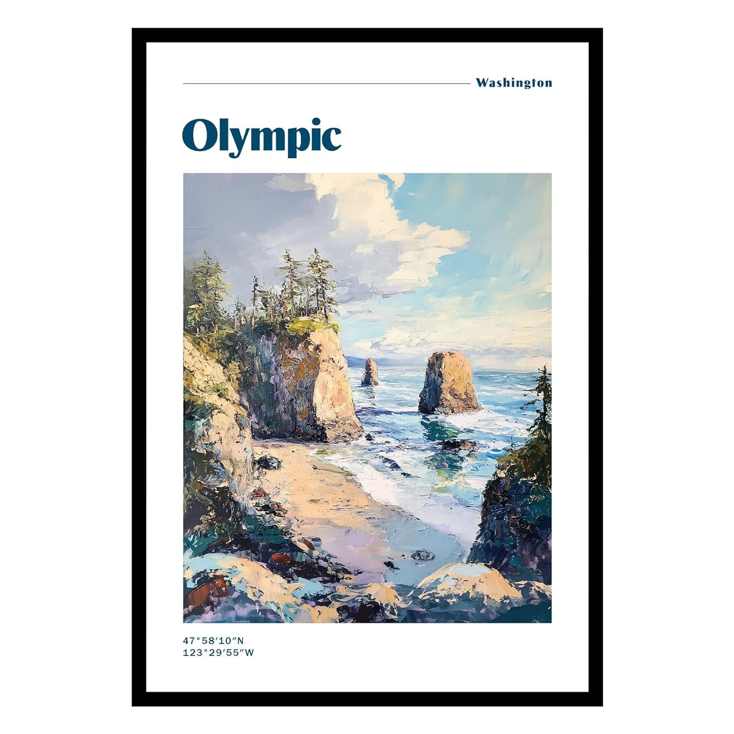 Eastern Print Olympic Poster, Olympic National Parks Poster, Olympic ...