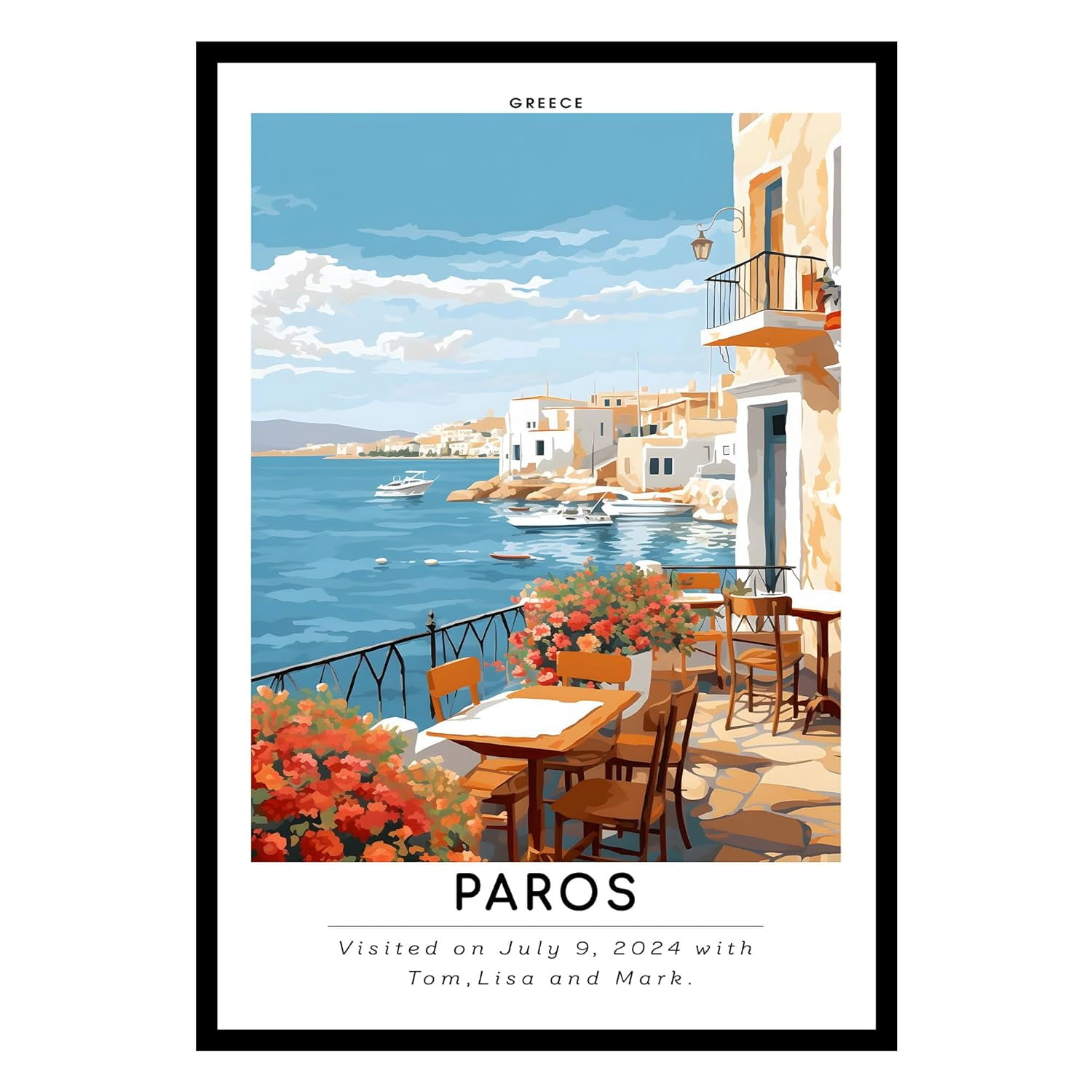 Eastern Print Paros Custom Travel Poster, Paros Poster, Vintage Travel ...