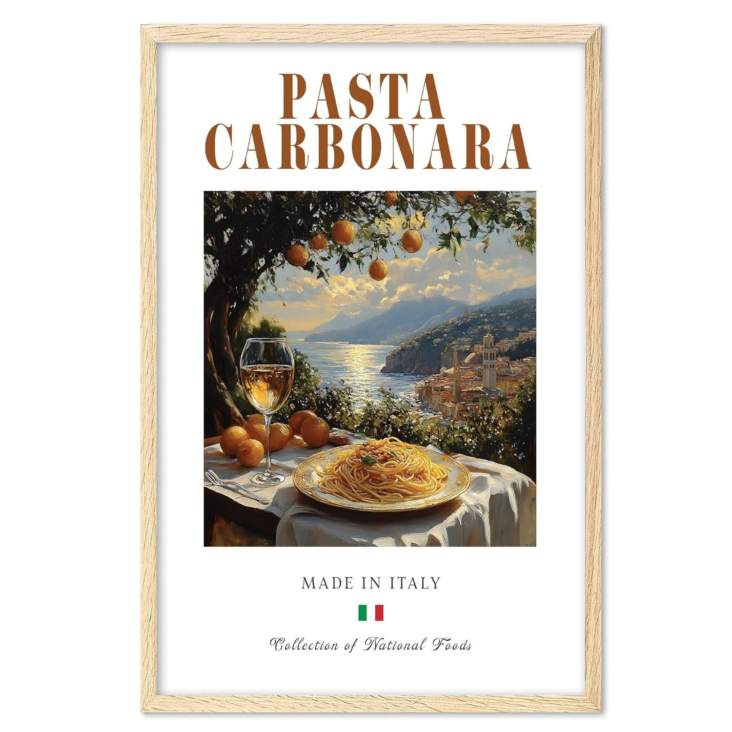 Eastern Print Pasta Carbonara Poster, Food Wall Art, Italy Food Print ...