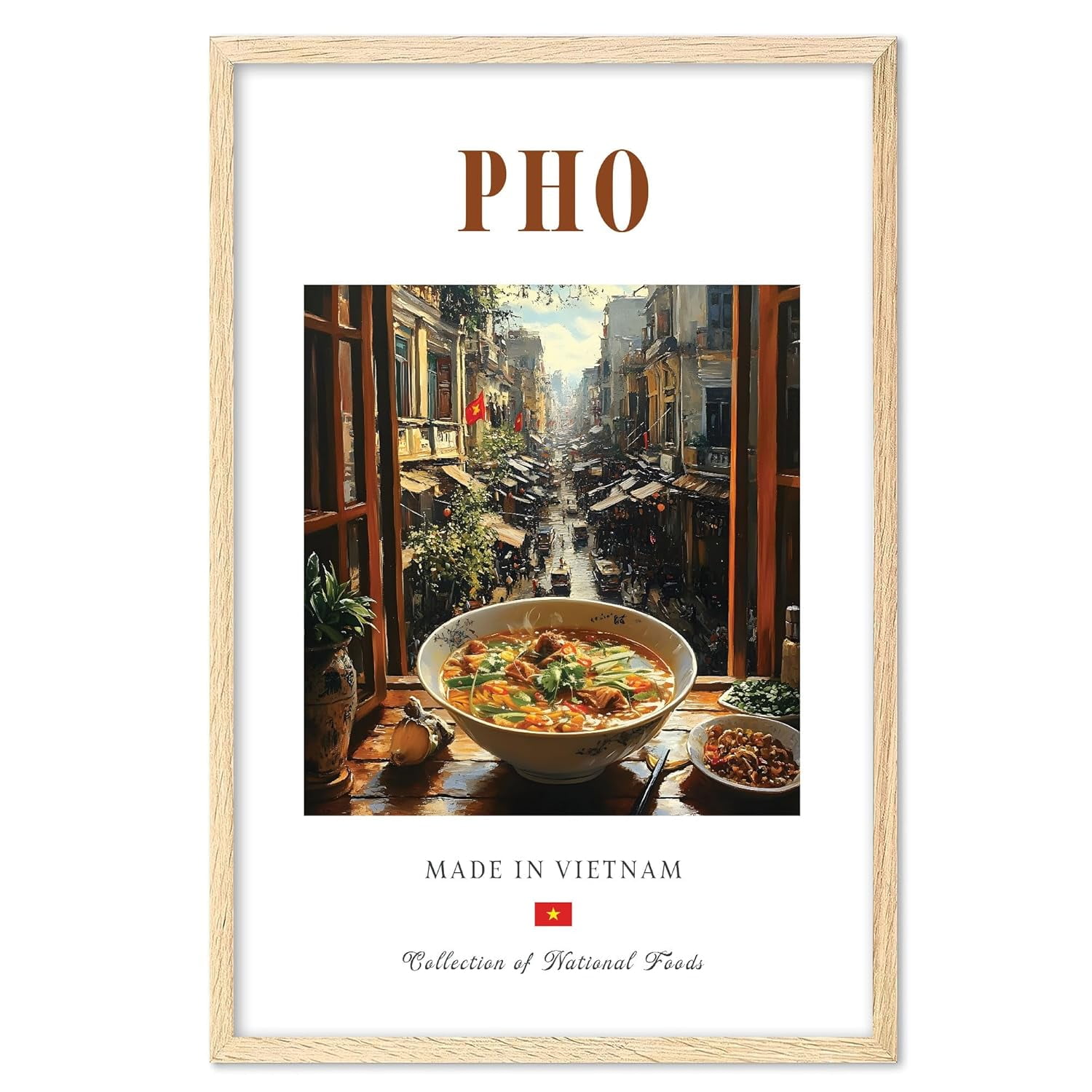 Eastern Print Pho Poster, Food Wall Art, Vietnam Food Print, Modern ...