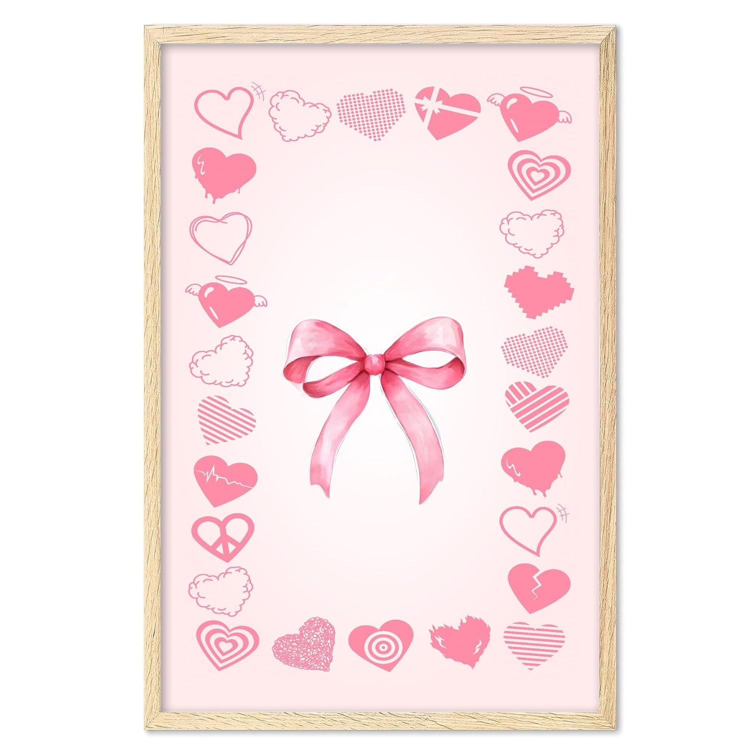 Eastern Print Pink Coquette Trendy Preppy Wall Art, Pink Preppy Posters ...