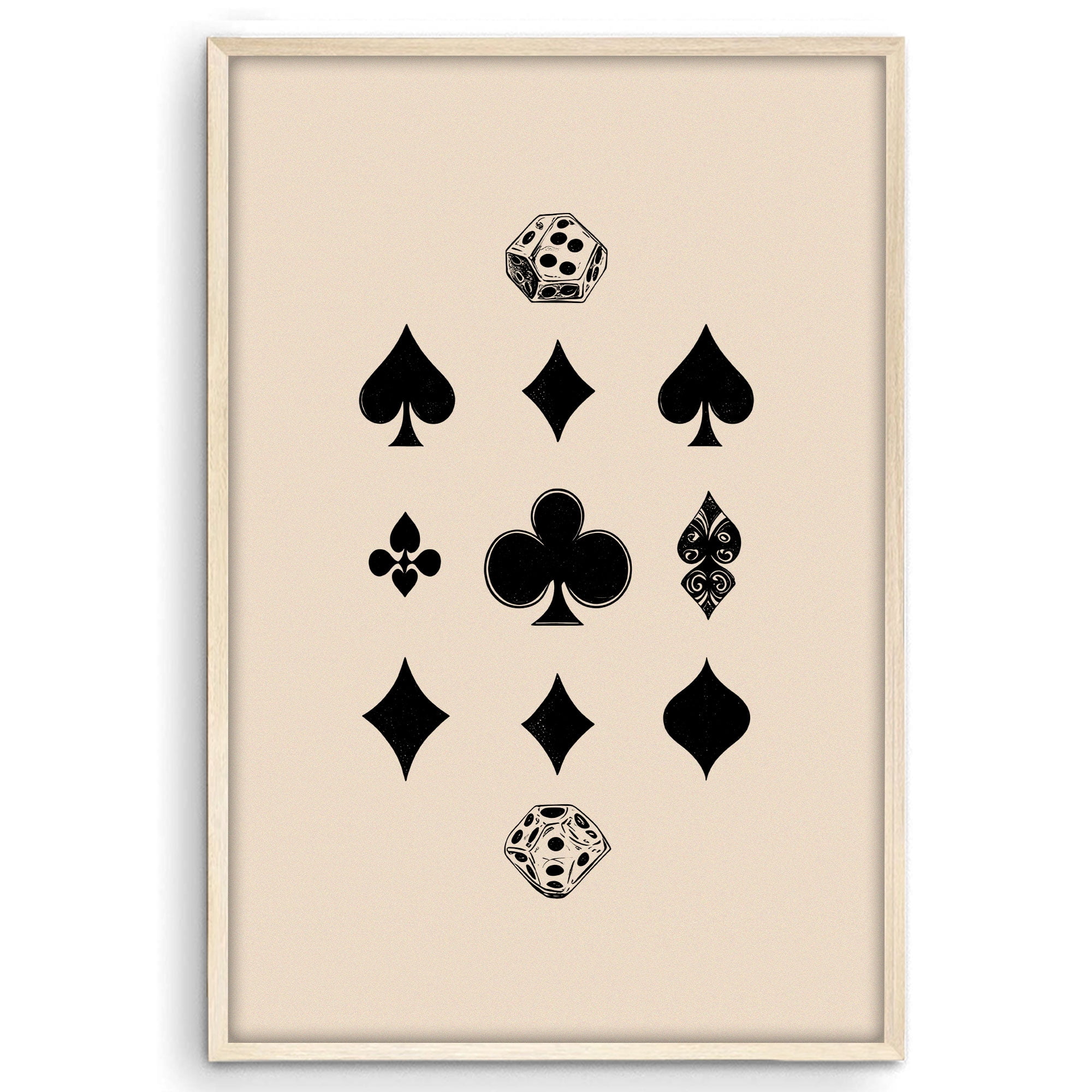 Eastern Print Playing Cards Poster Aesthetic Retro Poster Maximalist ...