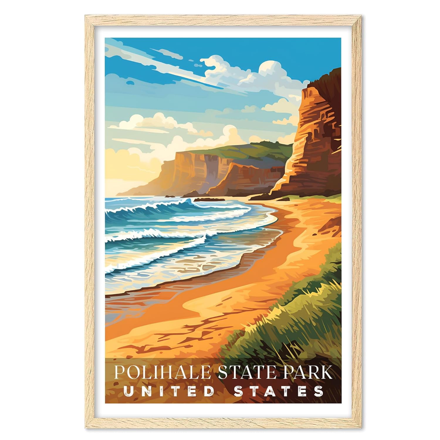 Eastern Print Polihale State Park Beach Poster, Beautiful Beach Prints ...