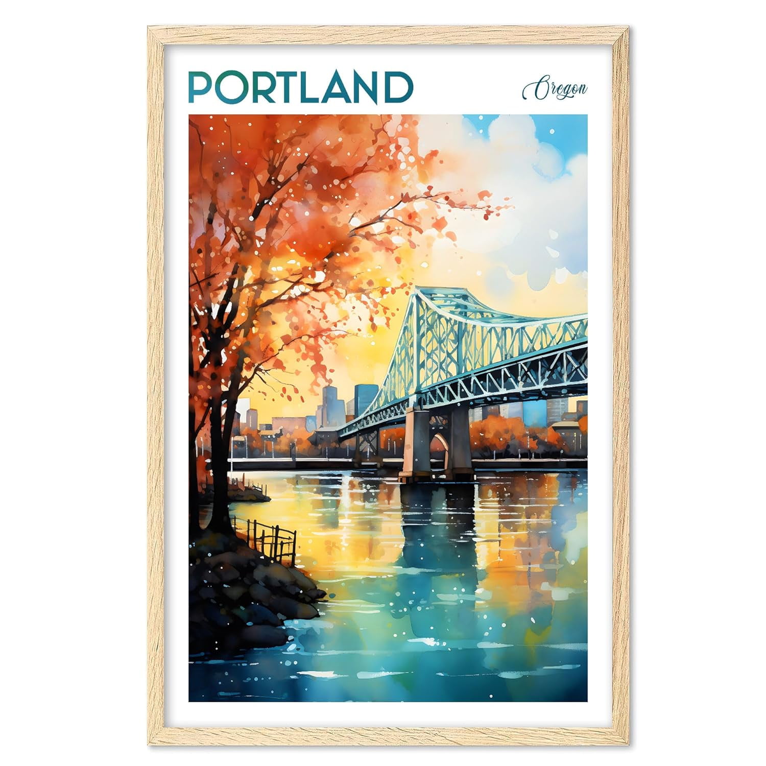 Eastern Print Portland Poster, Oregon Poster, Portland Wall Art ...
