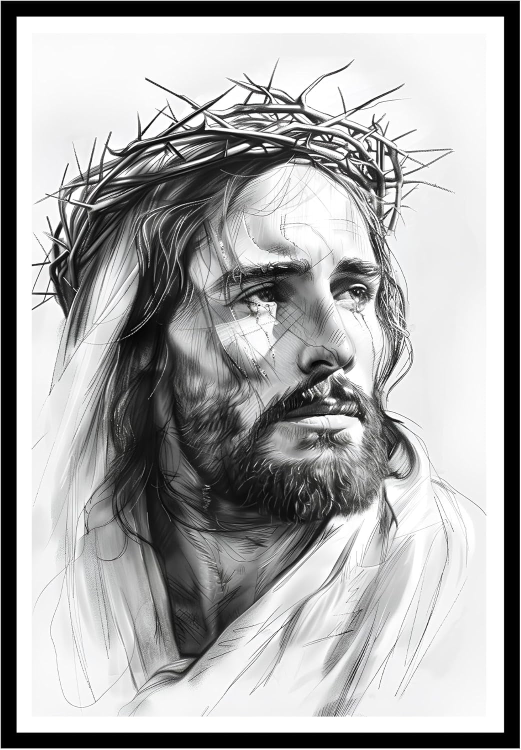 Eastern Print Portrait Of Christ Jesus, Jesus Wall Art, Jesus Poster ...