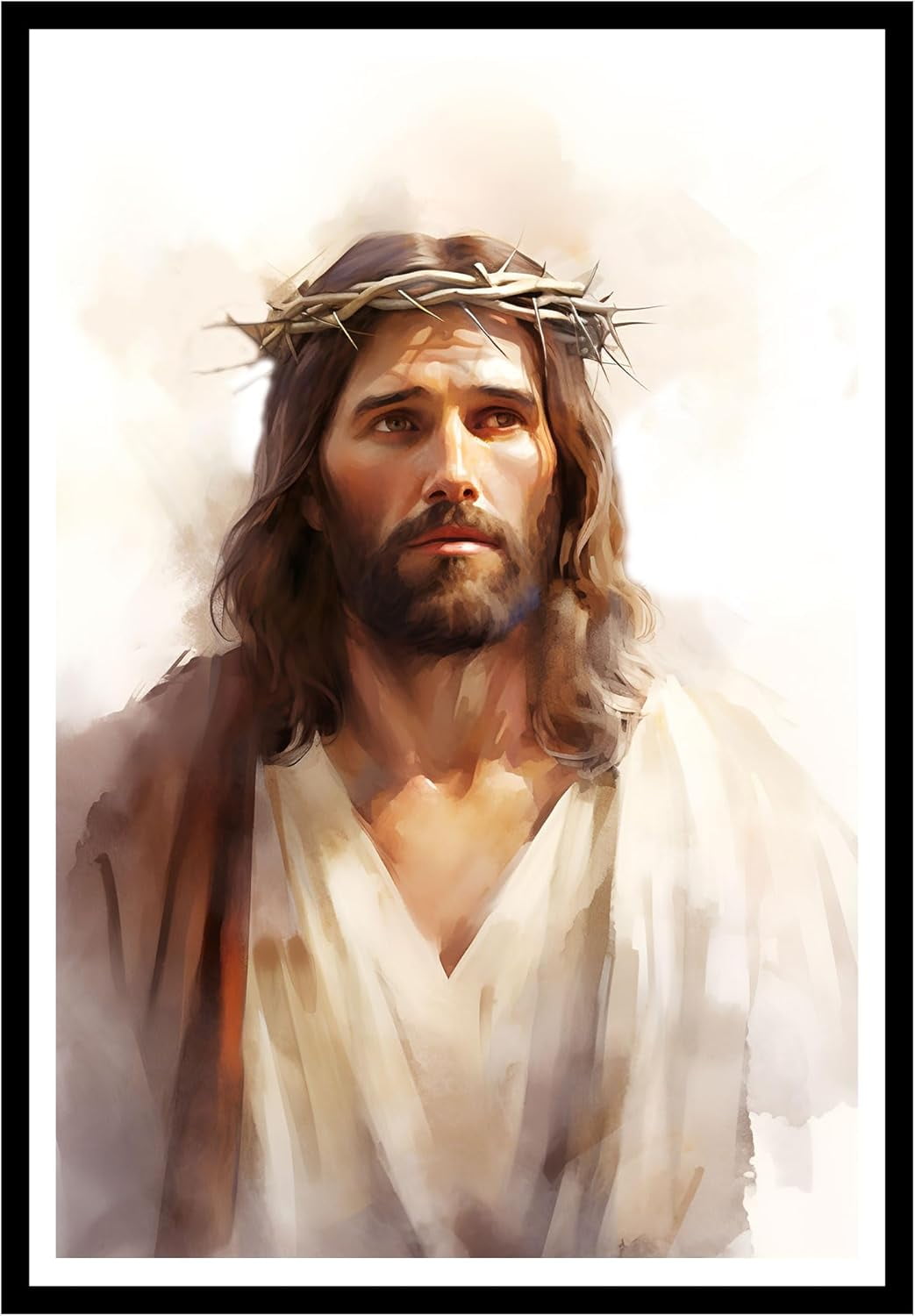 Eastern Print Portrait Of Christ Jesus Wall Art, Jesus portrait, Bible ...