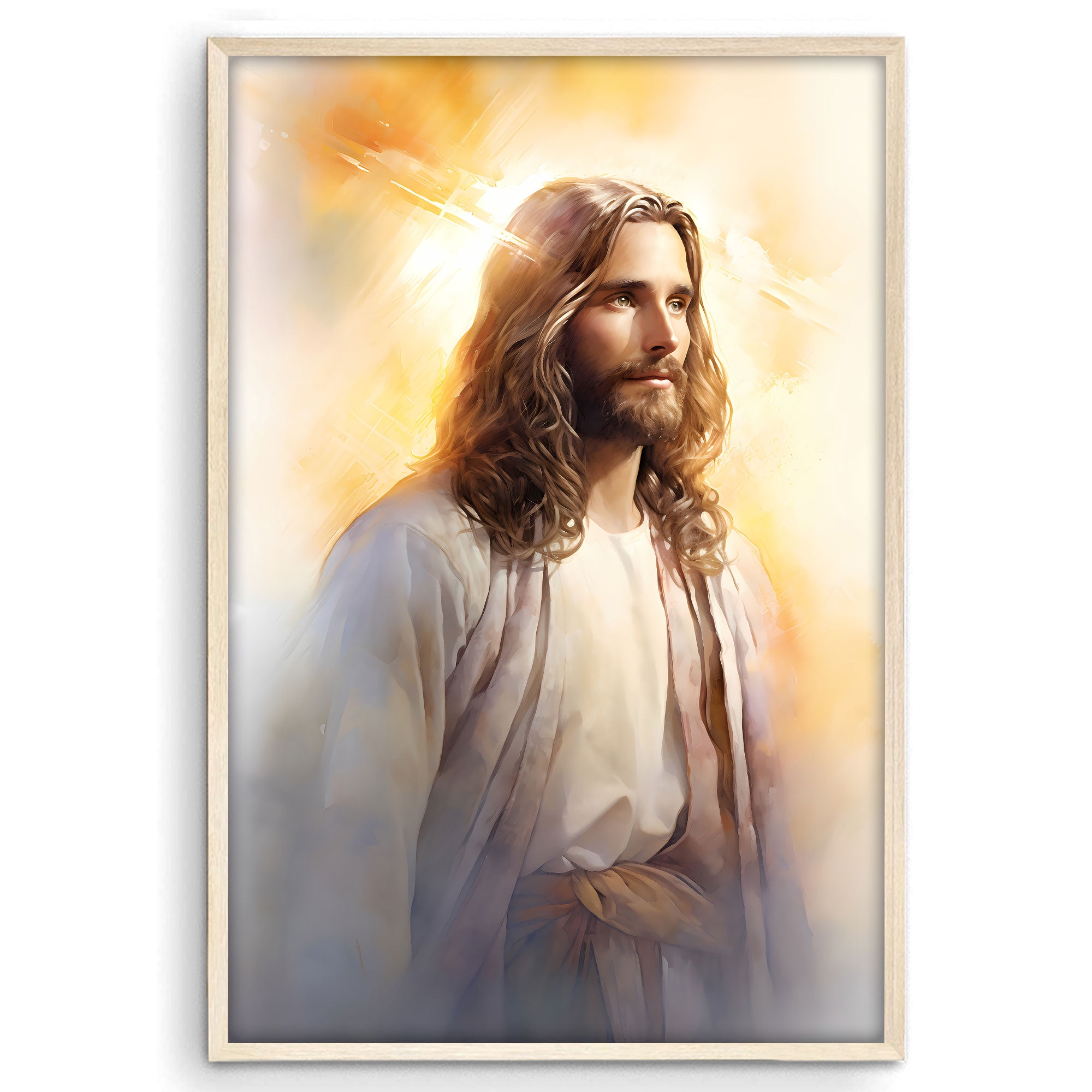 Eastern Print, Portrait Of Jesus Christ Looking Towards A Beautiful ...