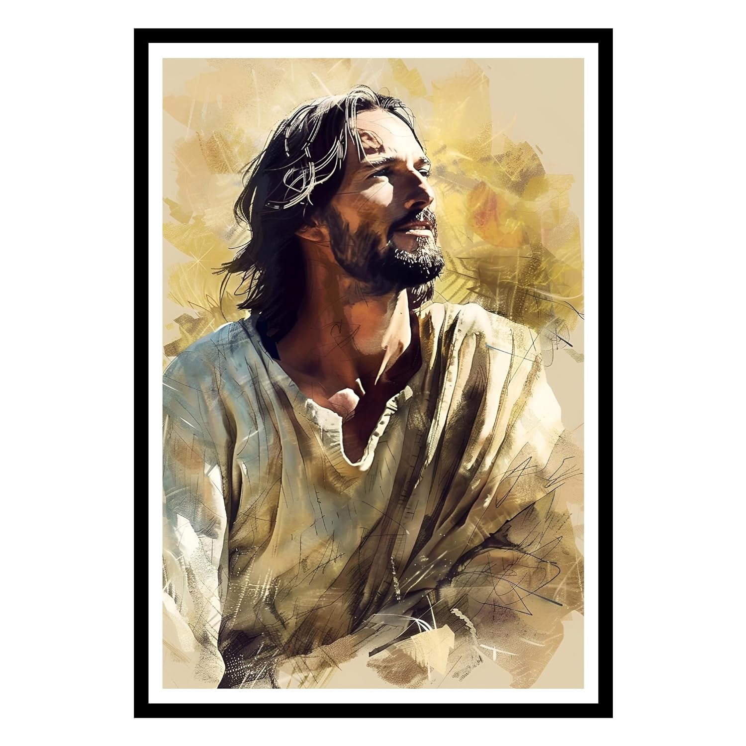 Eastern Print Poster Jesus, Portrait of Christ Jesus, Jesus Paintings ...