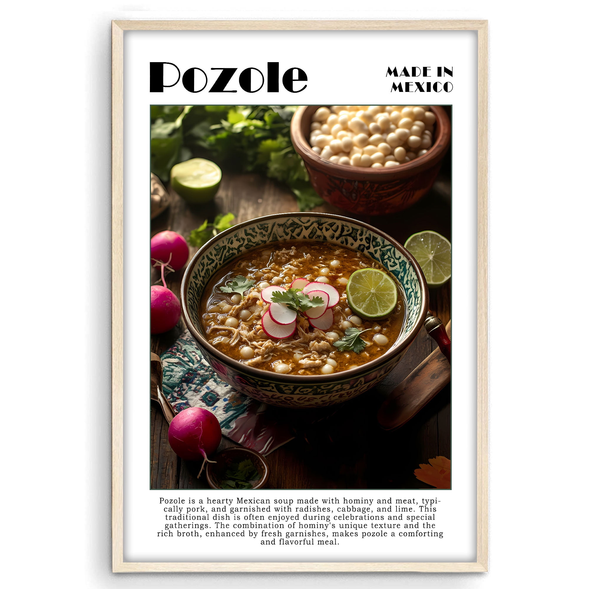 Eastern Print Pozole Poster, Mexican Cuisine Wall Art Prints, Modern ...