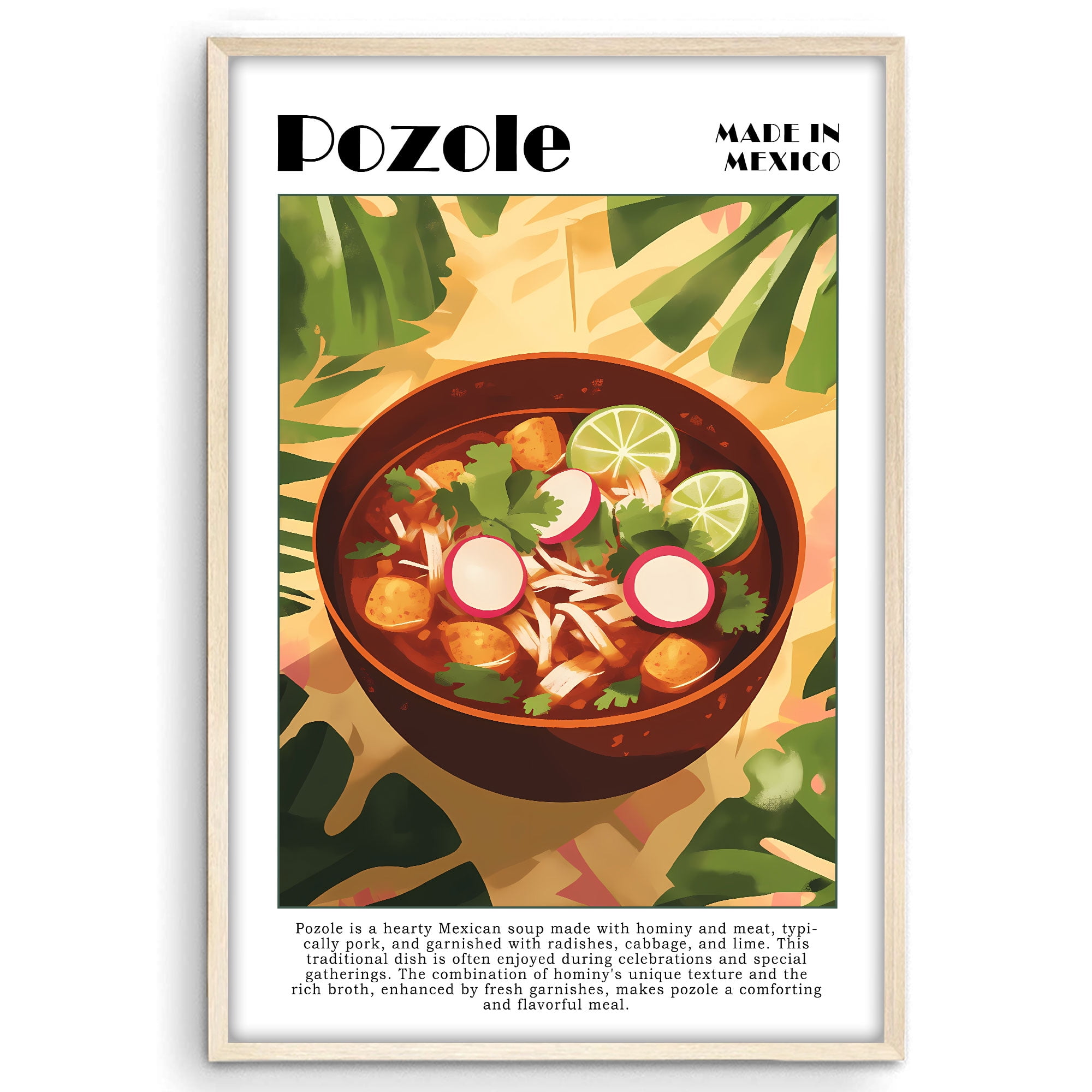 Eastern Print Pozole Poster, Mexican Cuisine Wall Art Prints, Modern ...