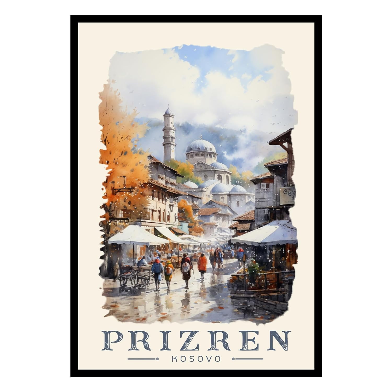 Eastern Print Prizren Poster, Kosovo Poster, Kosovo Wall Art, Vintage ...