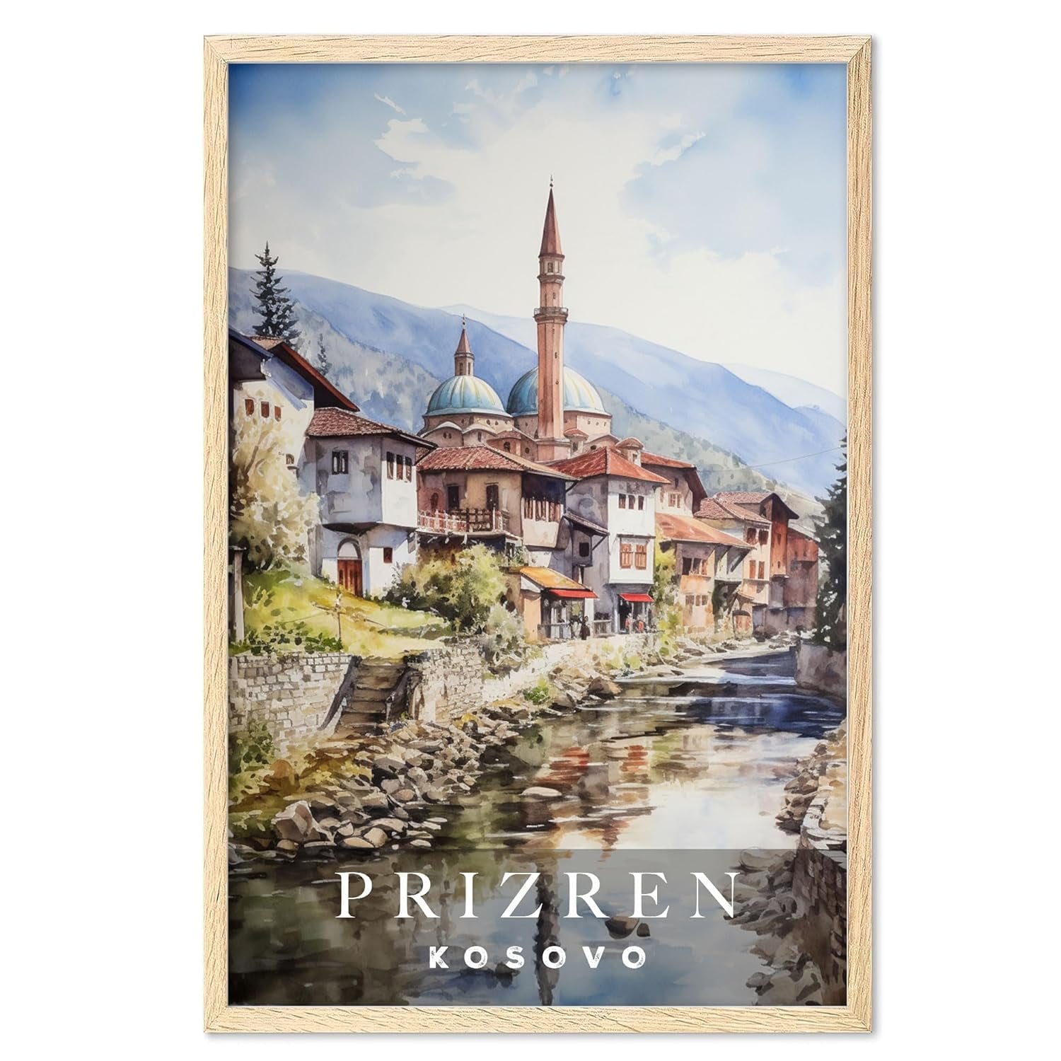 Eastern Print Prizren Poster, Kosovo Poster, Kosovo Wall Art, Vintage ...