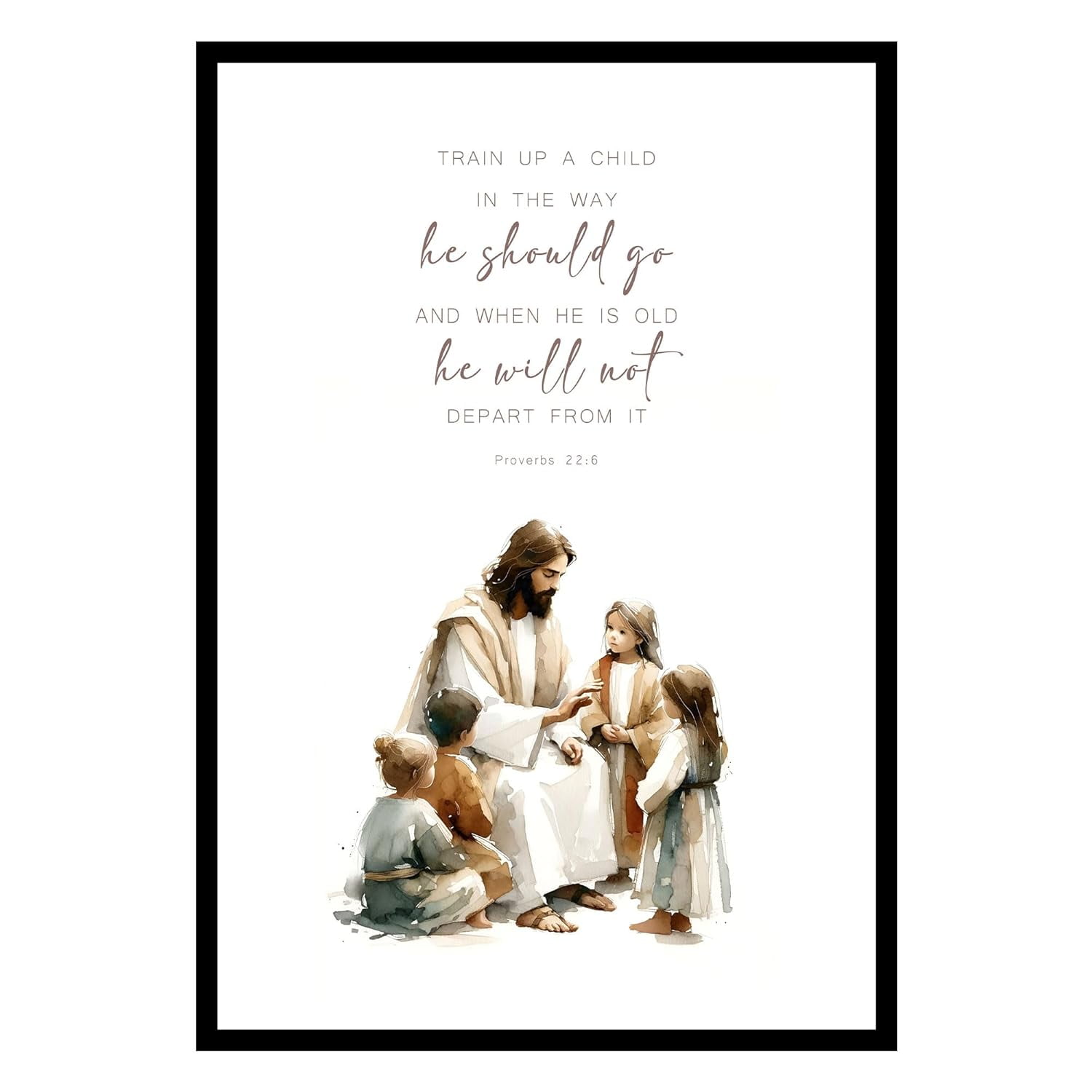 Eastern Print Proverbs 22:6 Wall Art, Christian Wall Art, Jesus Poster ...